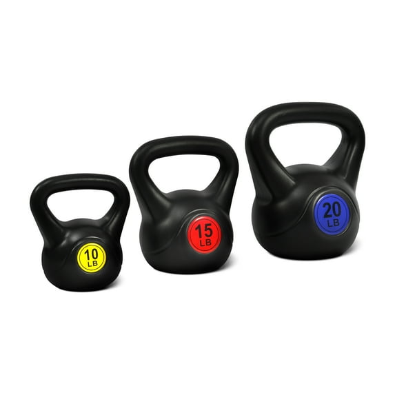 Signature Fitness Adjustable Sand-Filled Kettlebell Set, Black, Color ...