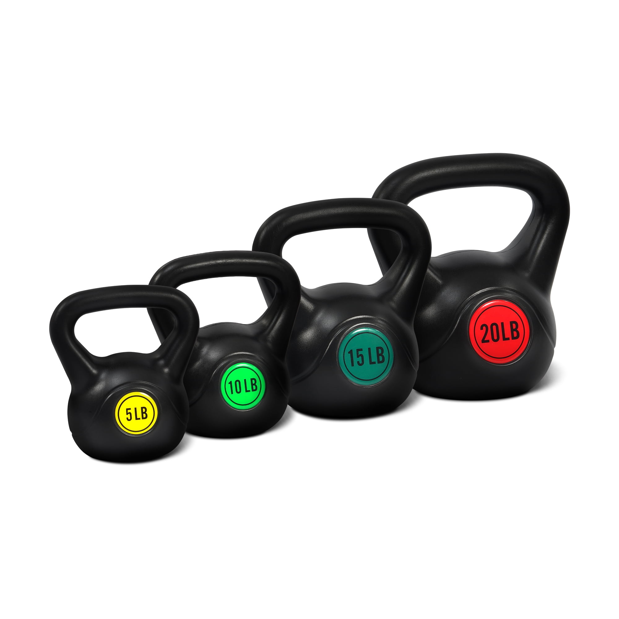 Signature Fitness Adjustable Sand-Filled Kettlebell Set, Black, Color ...
