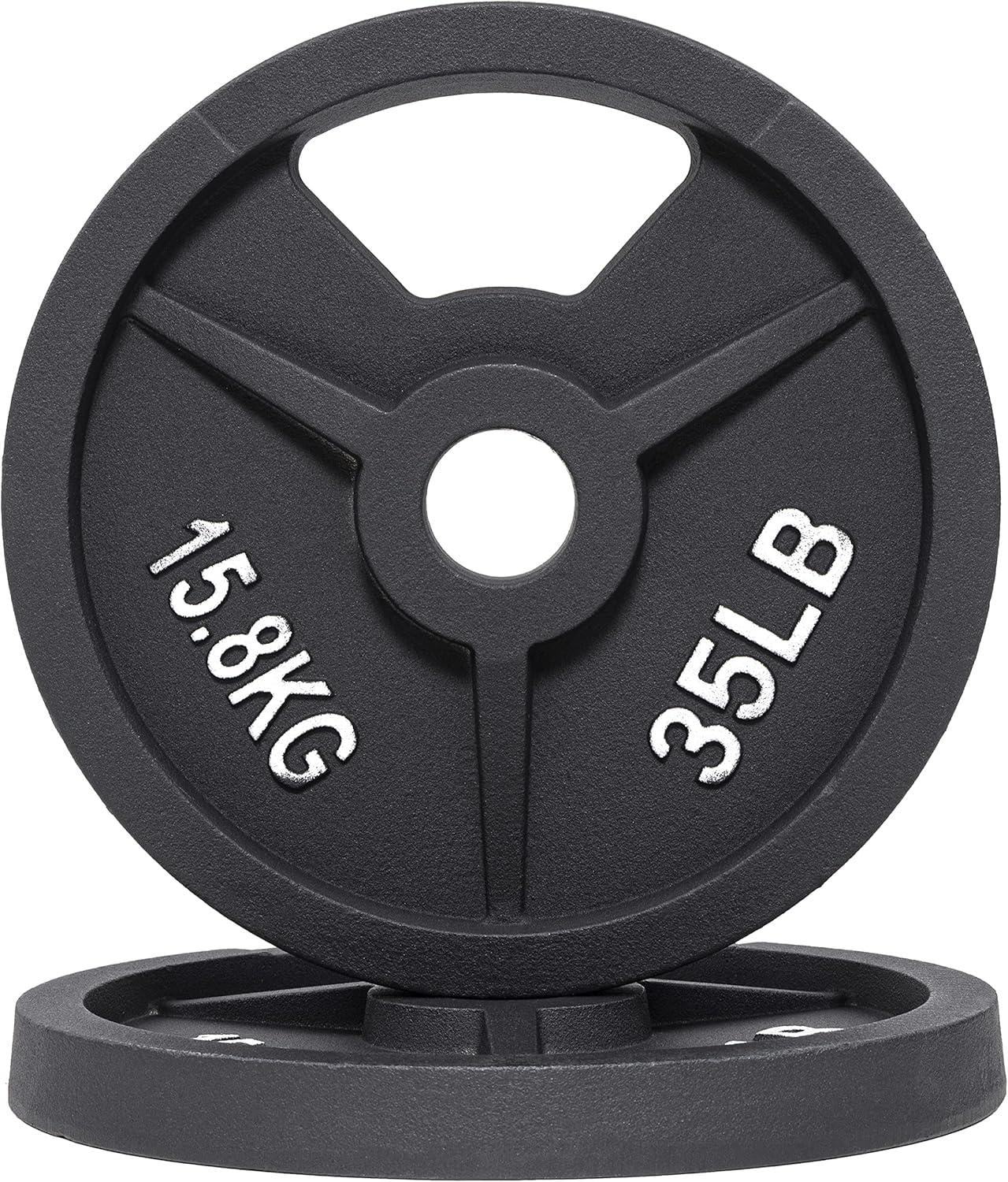 Signature Fitness Cast Iron Plate Weight Plate for Strength Training ...