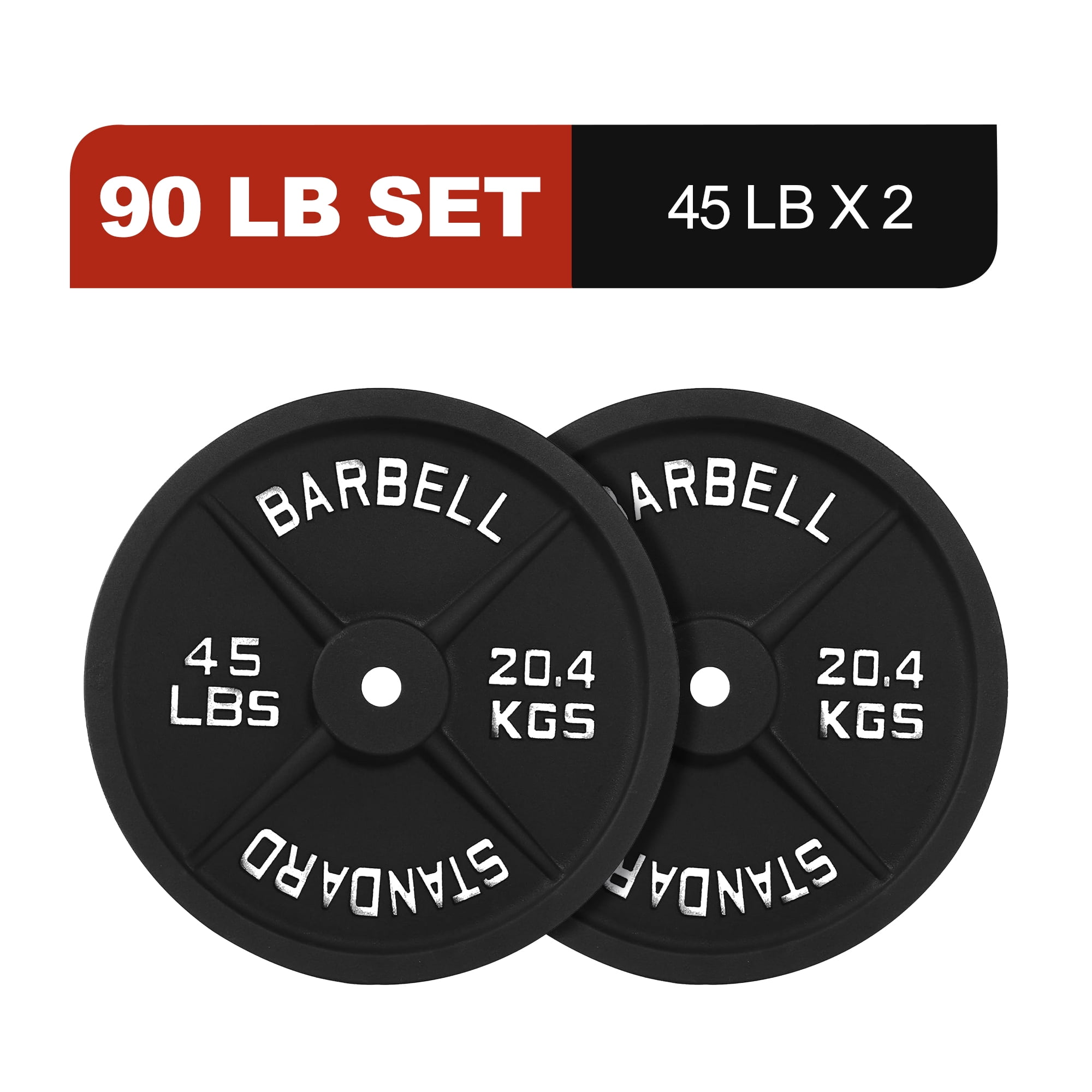 Signature Fitness Cast Iron Weight Plates, 1-Inch Hole, 2-Pack or 4 ...
