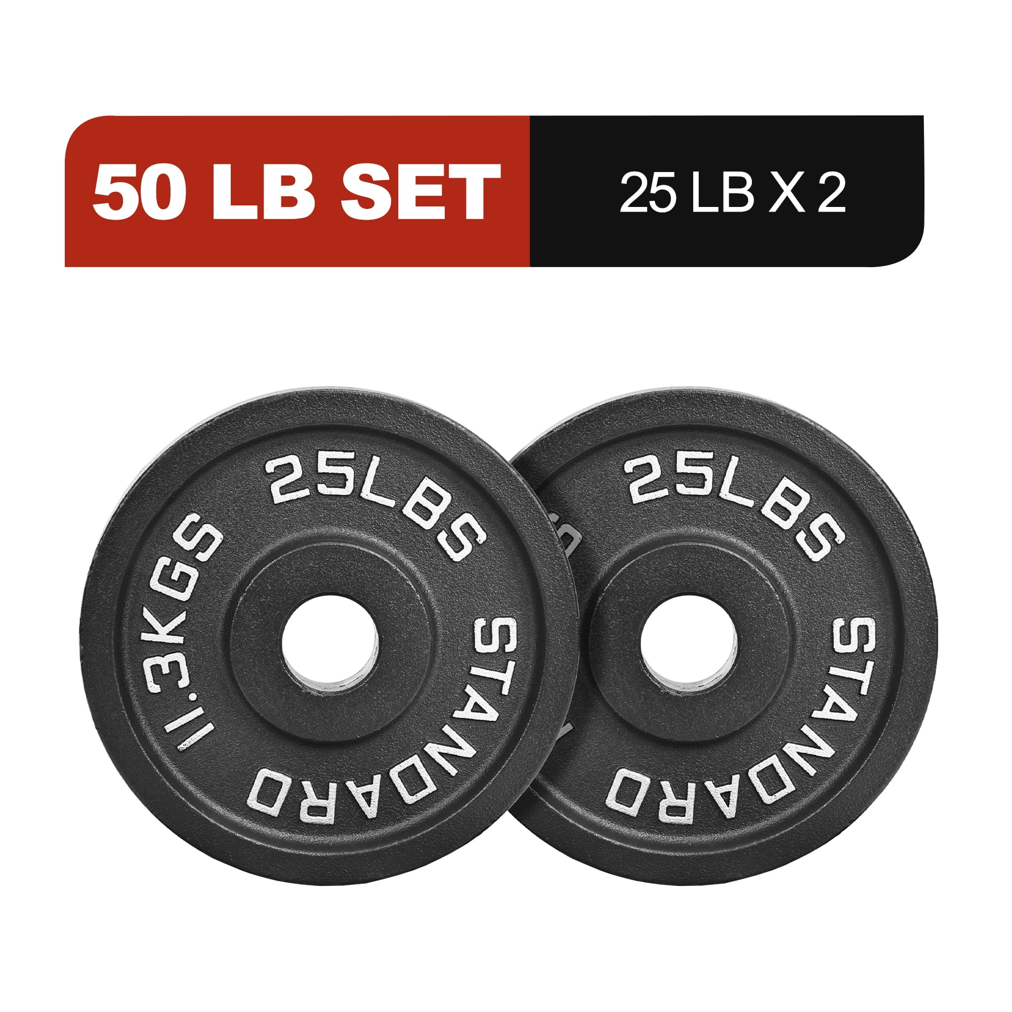 Signature Fitness Cast Iron Weight Plates, 2-Inch Hole, 2-Pack or 4 ...