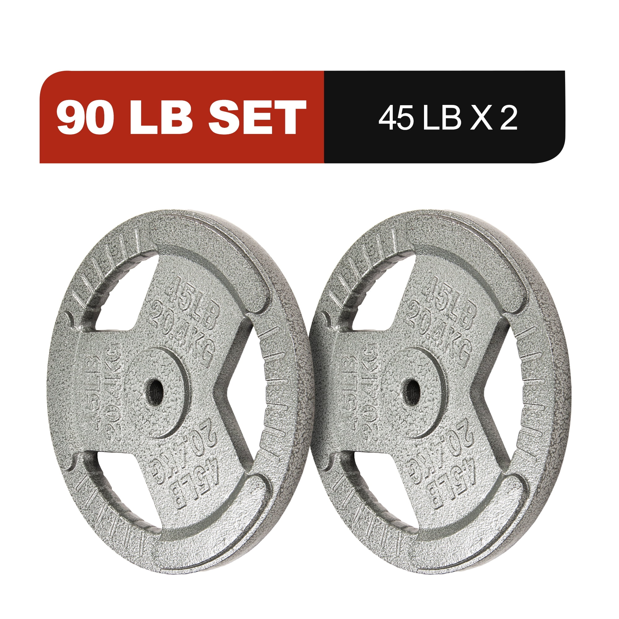 Signature Fitness Cast Iron Weight Plates, 2-Inch Hole, 2-Pack or 4 ...