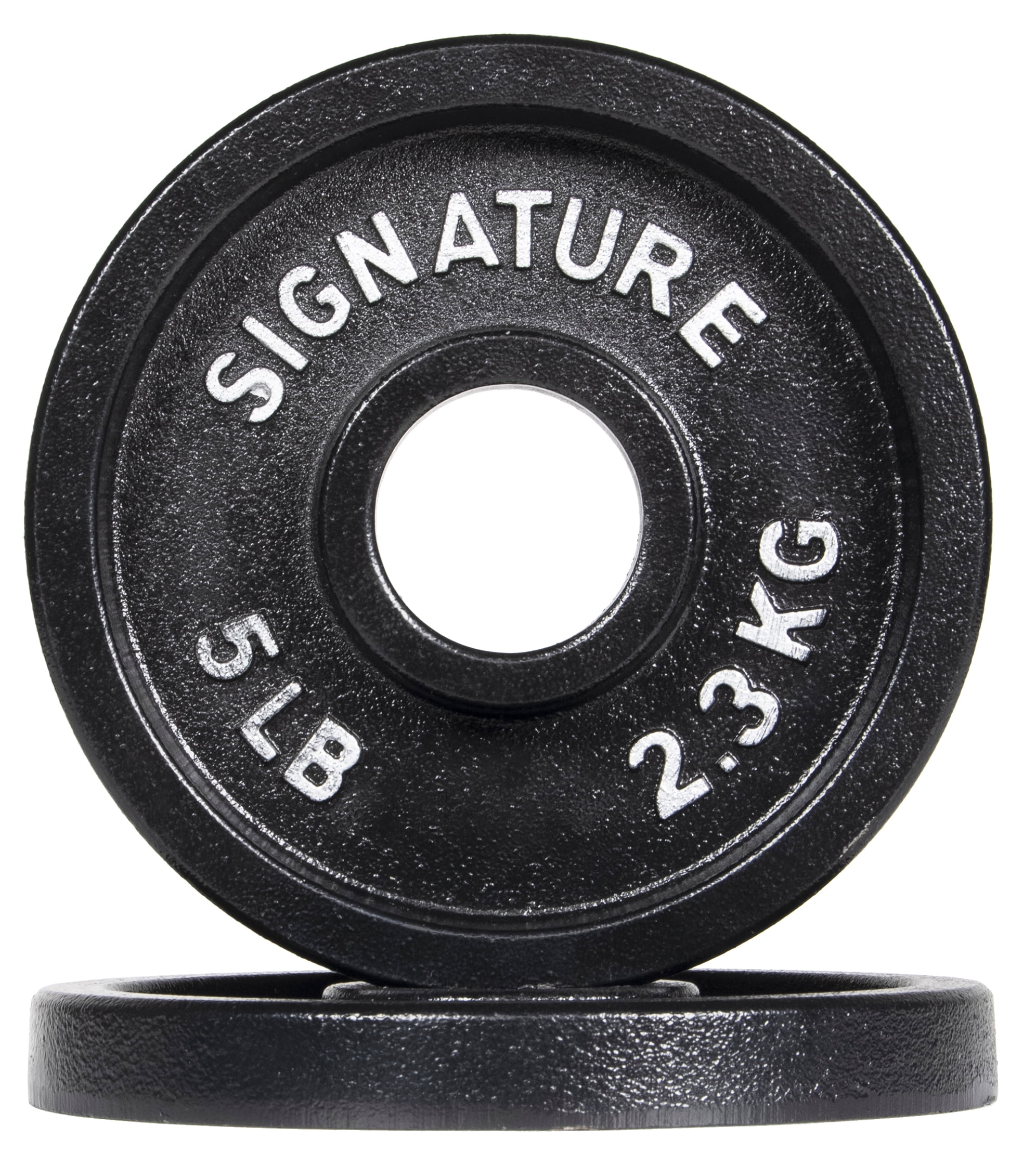 Signature Fitness Deep Dish 2 In. Olympic Cast Iron Weight Plates with ...