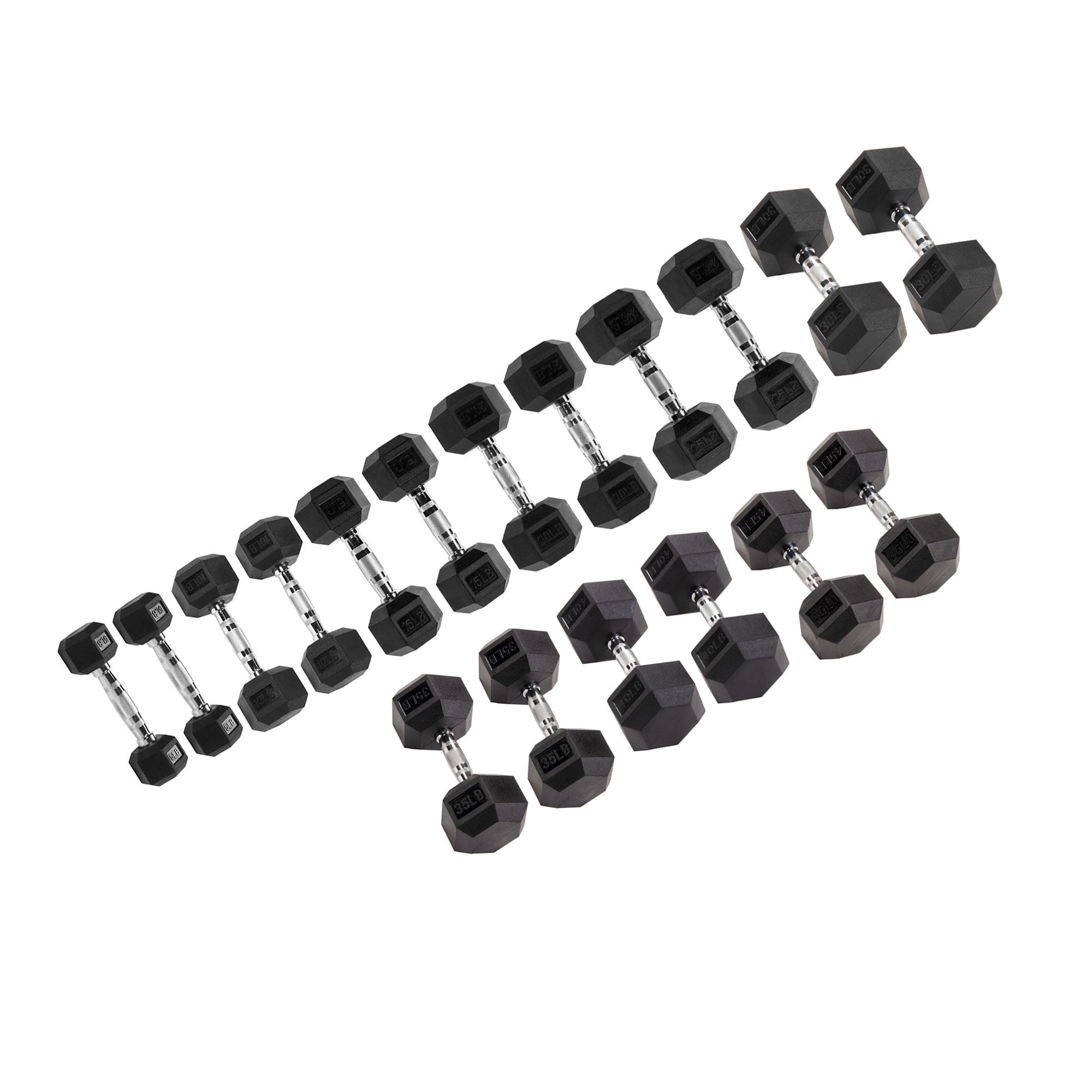 Signature Fitness Hex Dumbbells Strength Workout Equipment Set, 550 lbs ...