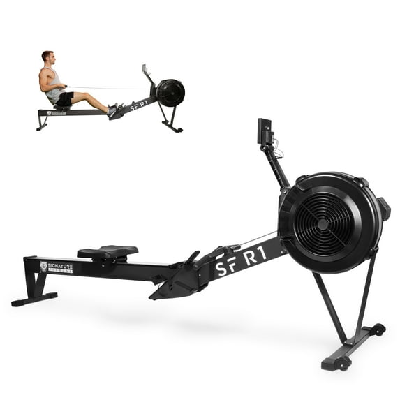 Signature Fitness Indoor Rowing Machine, 10-Level Air Resistance Rower ...