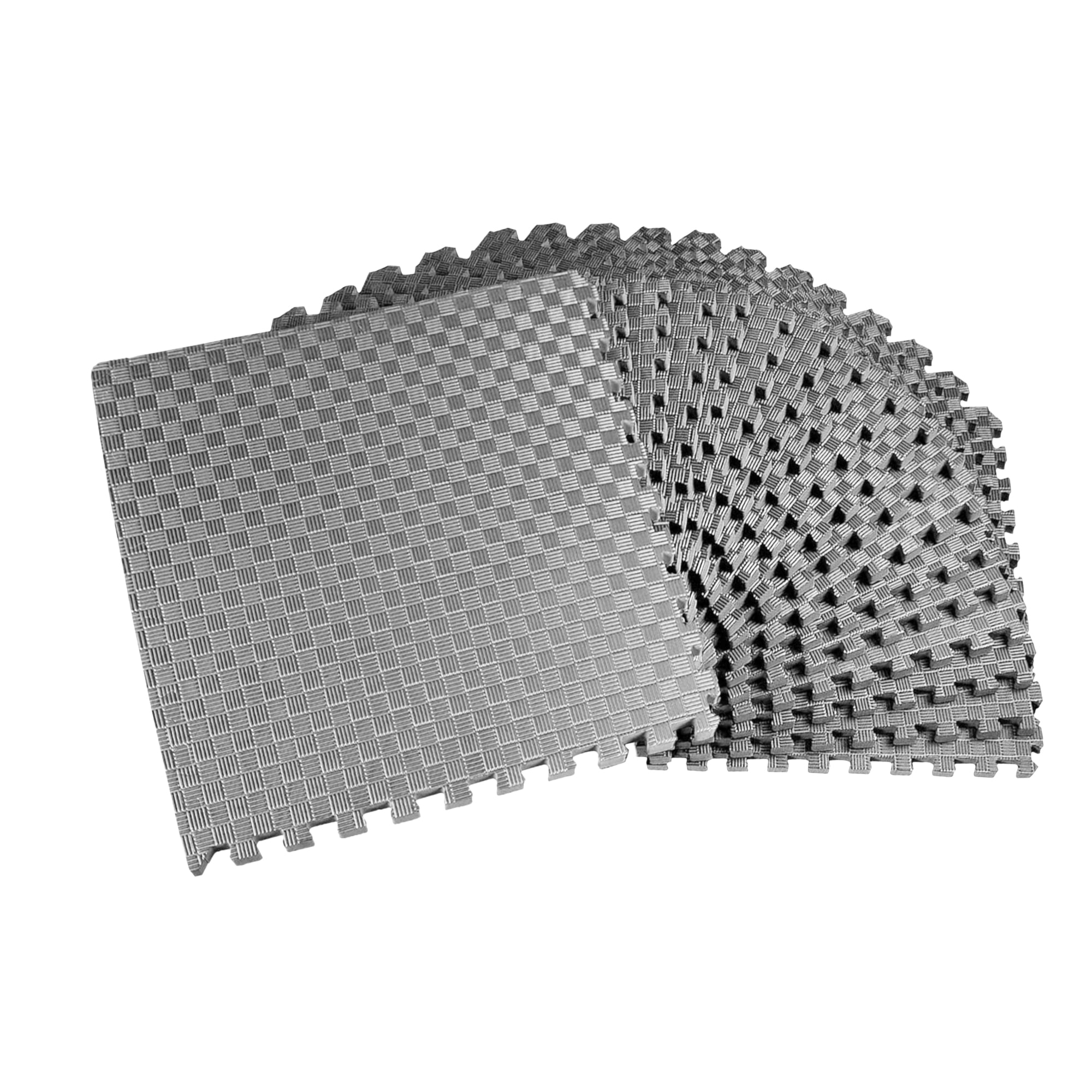 Signature Fitness Interlocking EVA Foam Floor Mats, 63x63cm, Blue/Black ...