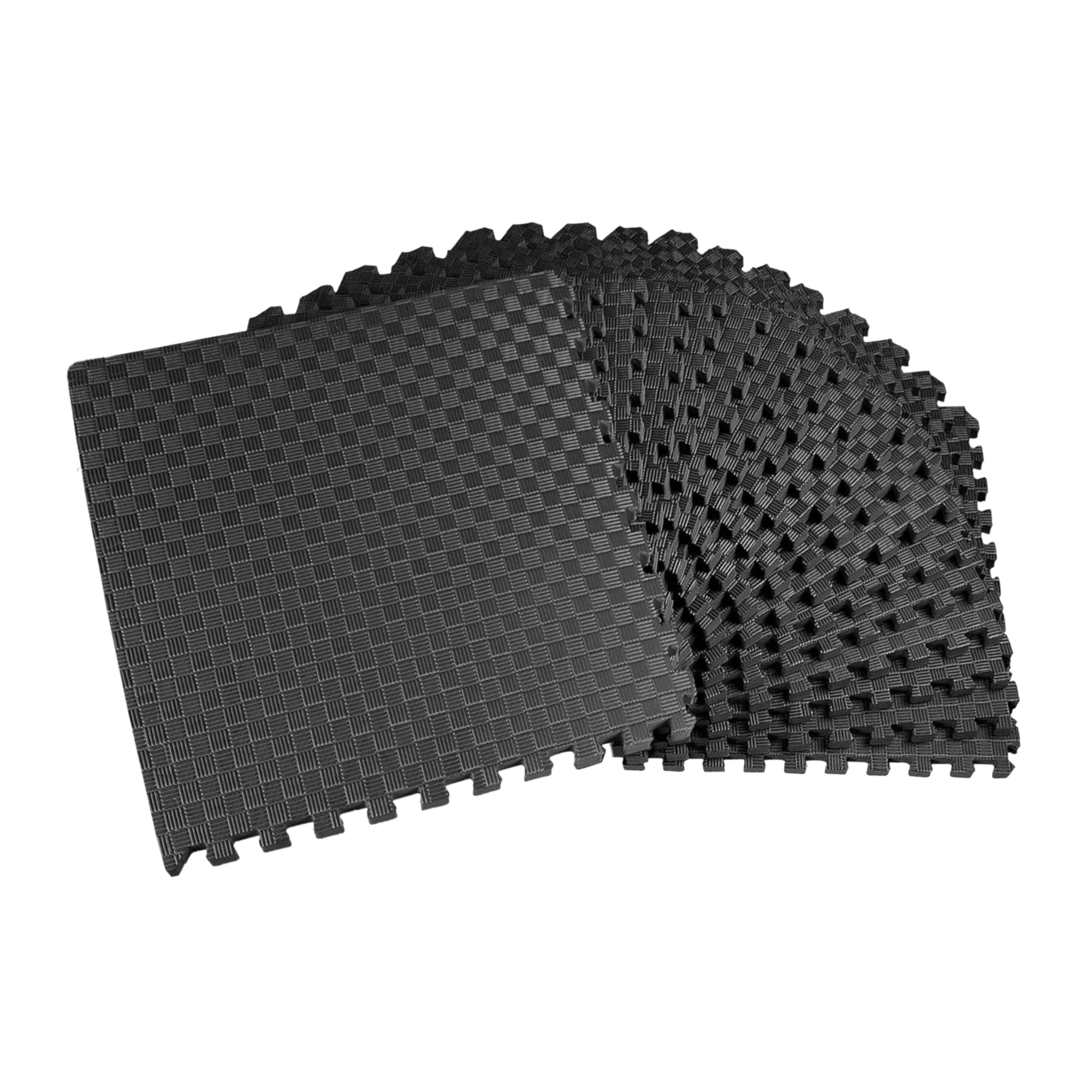 Signature Fitness Interlocking EVA Foam Floor Mats, 63x63cm, Blue/Black ...