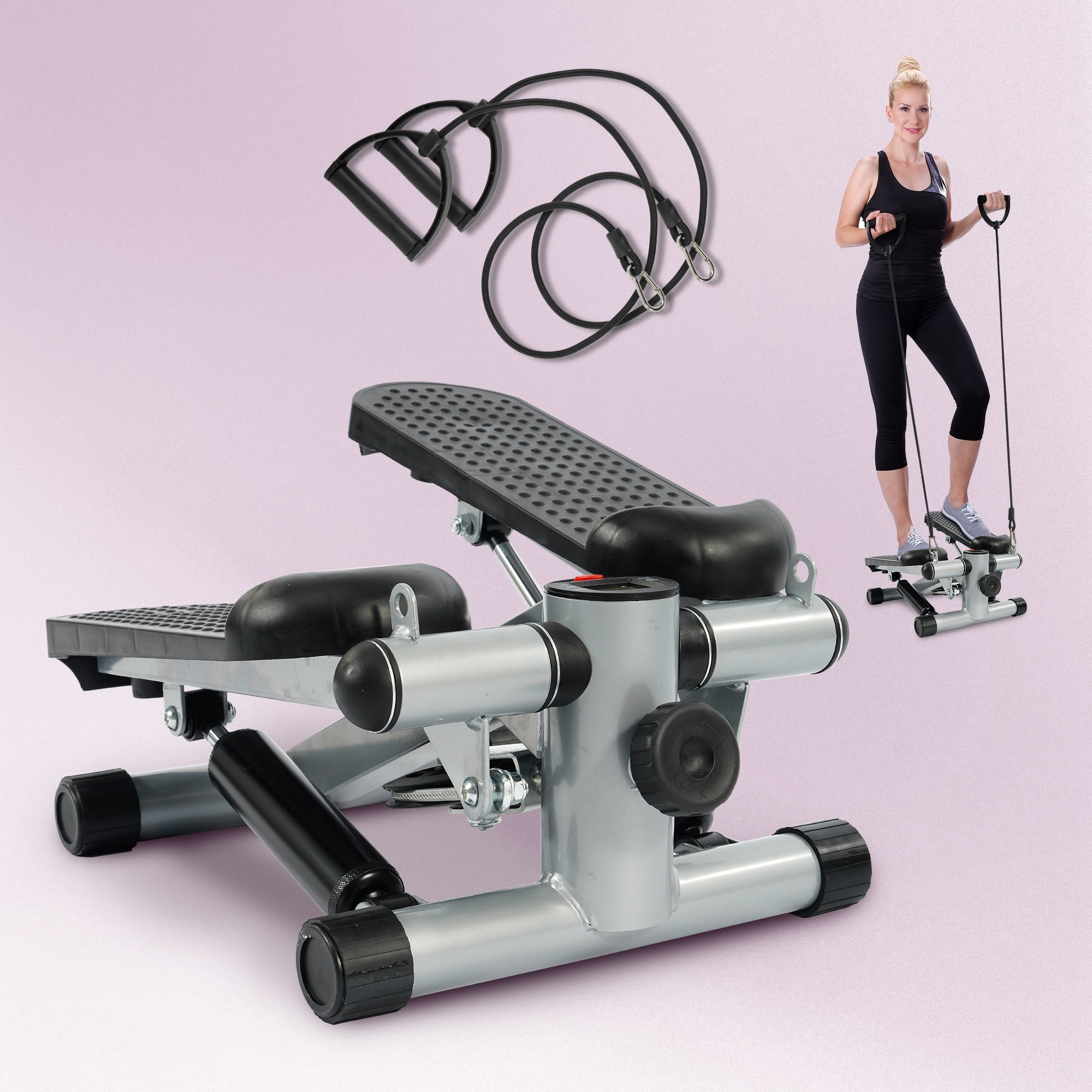 Signature Fitness Mini Stepper with Resistance Bands, Compact Stair ...