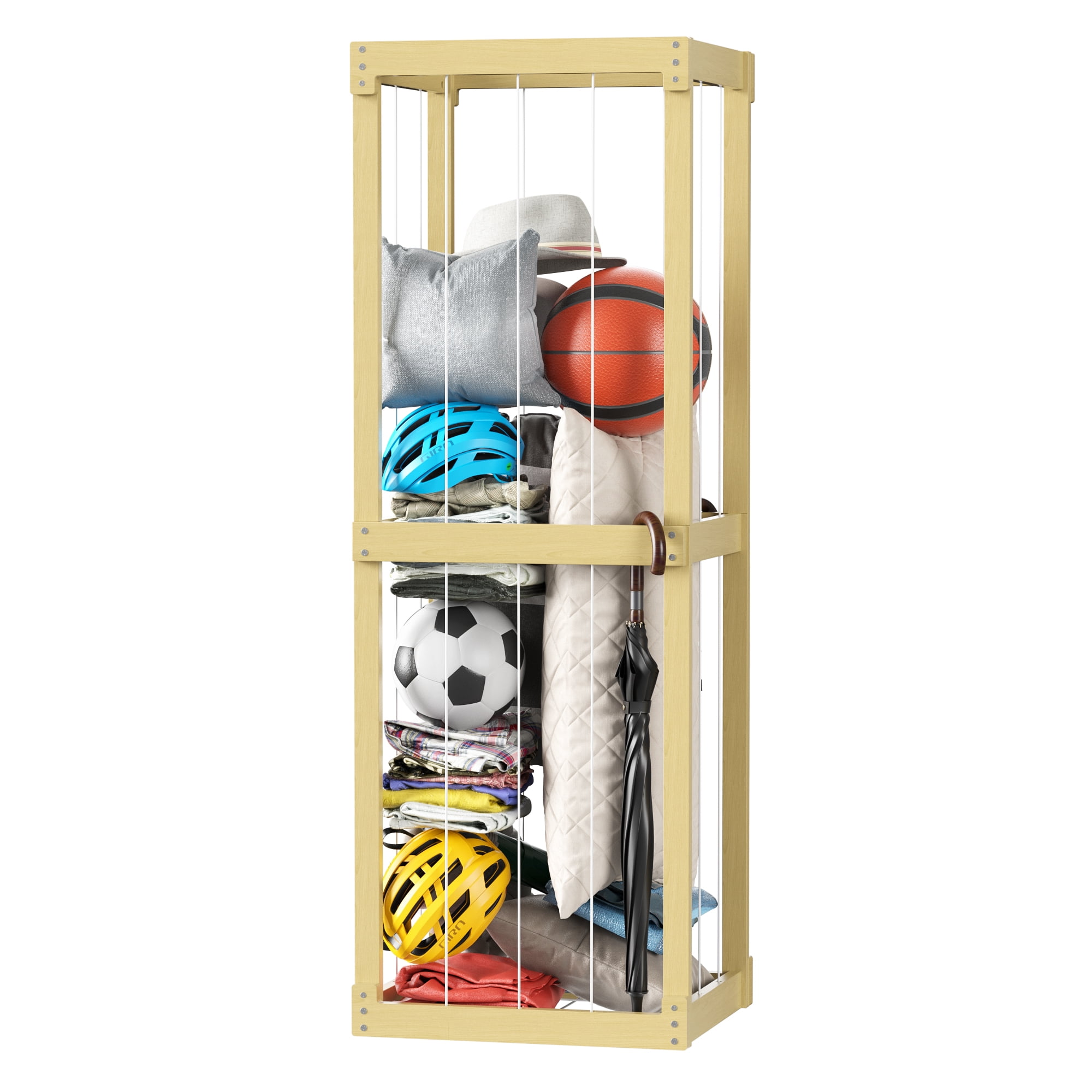 Signature Fitness Multi-Purpose Wooden Storage Rack，with Elastic Bands ...