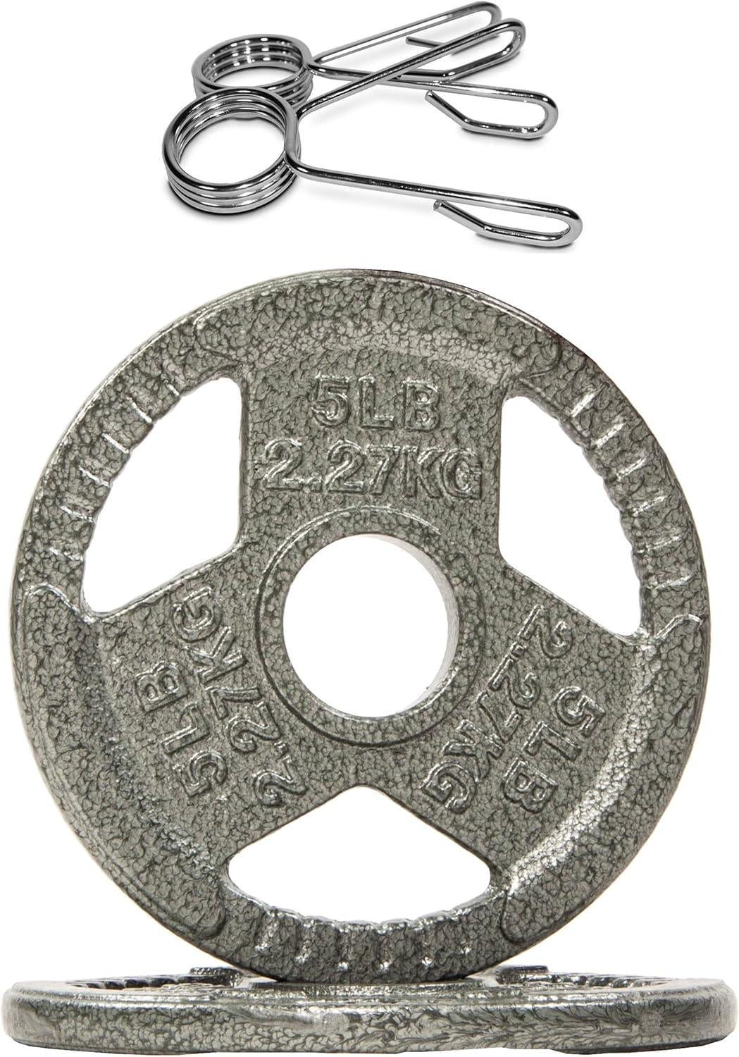 Signature Fitness Olympic 2-Inch Cast Iron Plate Weight Plate for ...