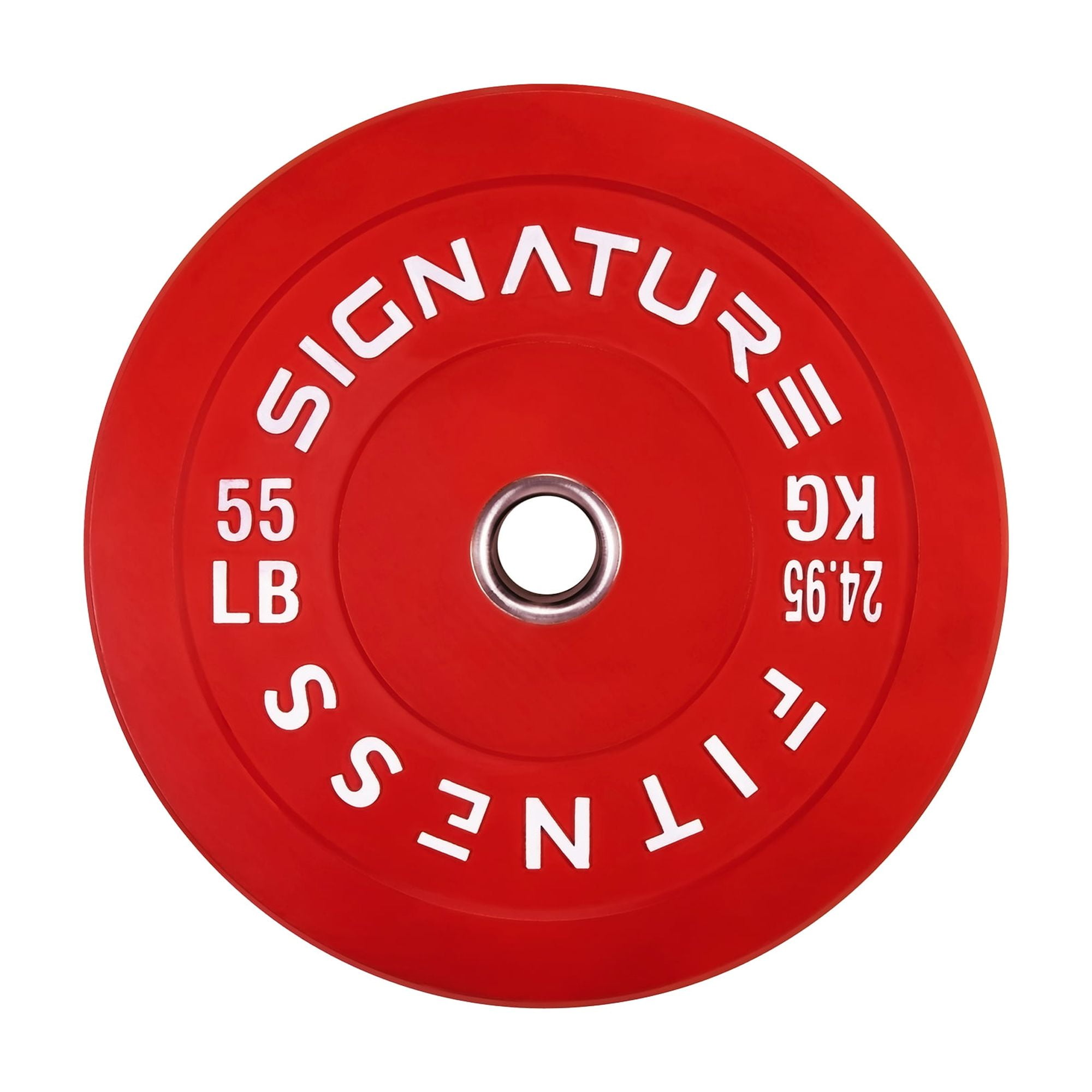 Signature Fitness Olympic Bumper Plate, 55LB, 2-Inch Weight Plate for ...