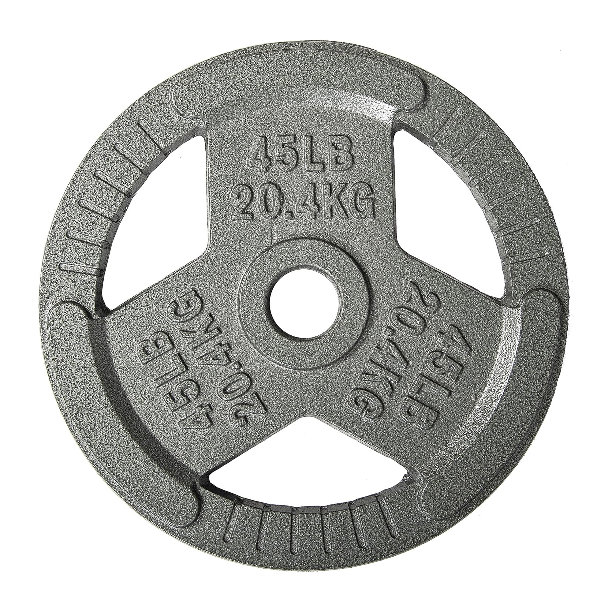 Signature Fitness Olympic Cast Iron Weight Plate, 45LB Single Plate ...