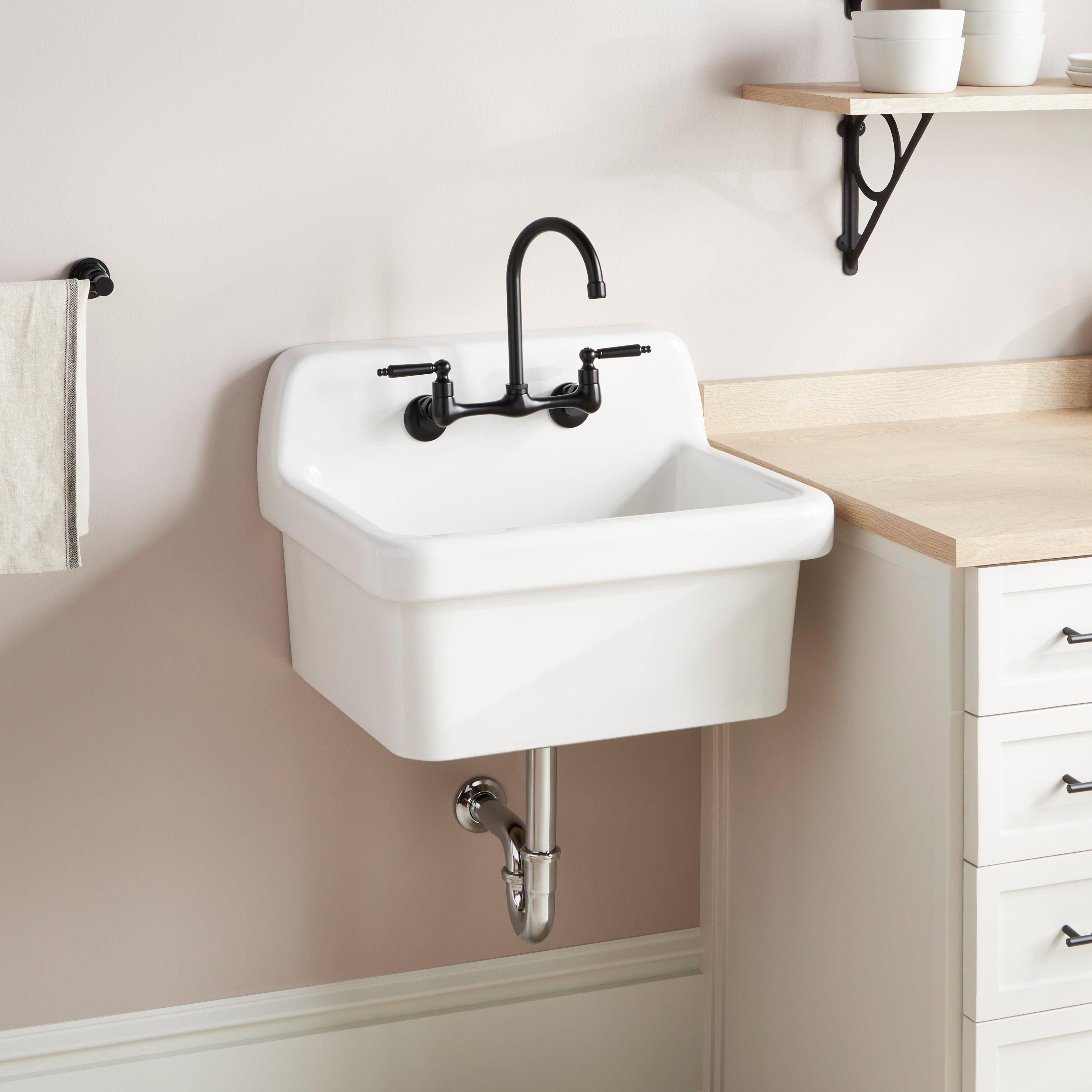 Signature Hardware 497599 Jessamy 24" Wall Mounted Single Basin ...