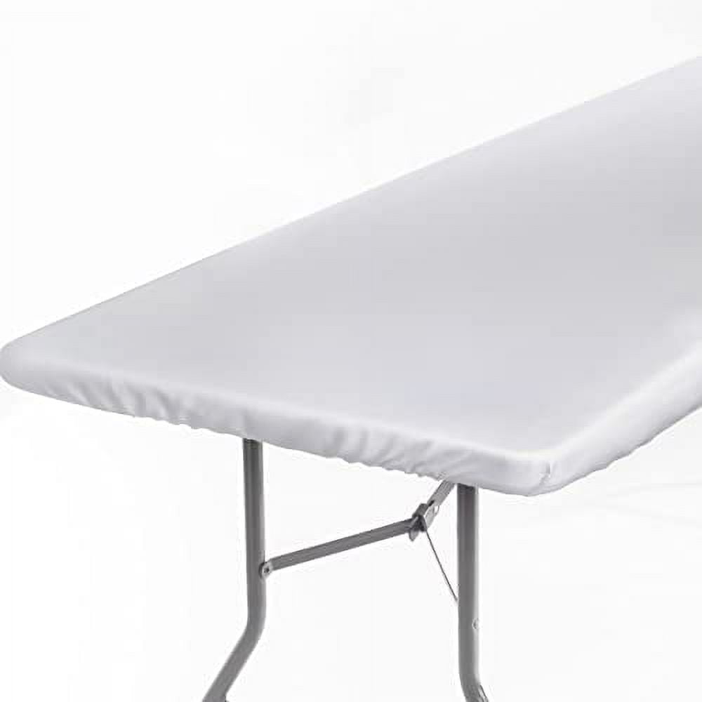 Signature Home 6Ft Fitted Tablecloth Rectangle White Table Cover ...