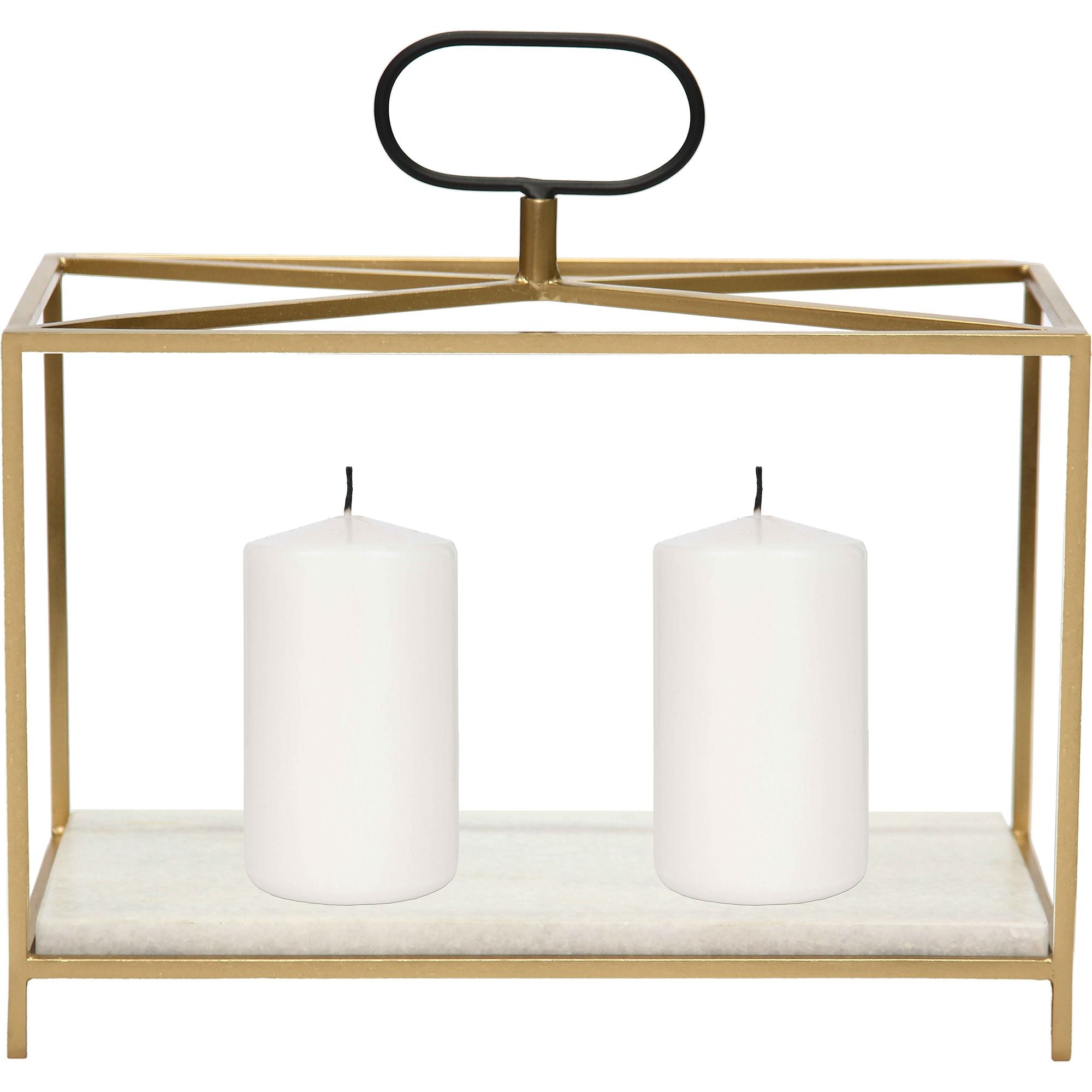 Signature Home Collection 13" White and Gold Traditional Rectangular ...