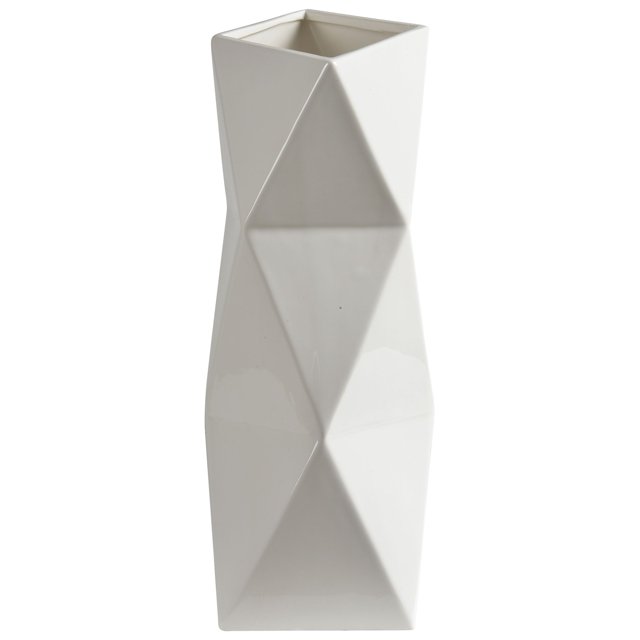 Signature Home Collection 14.75" White Scandinavian Geometric ...