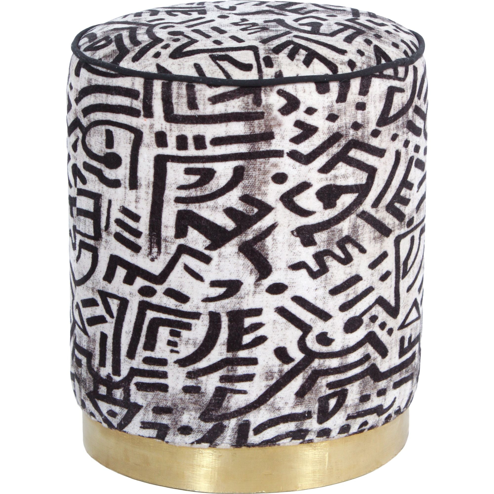 Signature Home Collection 18" White and Black African-Inspired Abstract ...