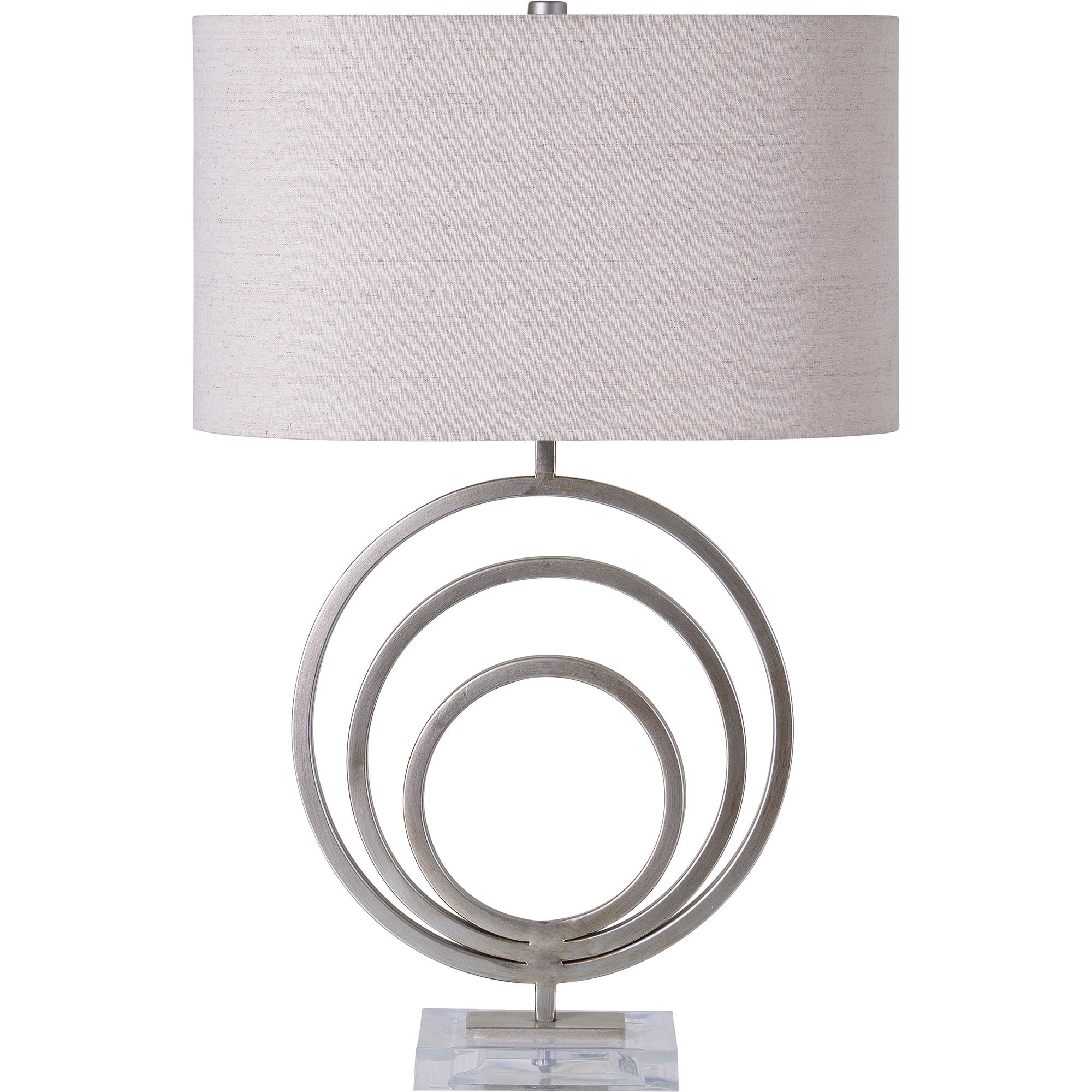 Signature Home Collection 26.5" Silver Concentric Circle Table Lamp ...