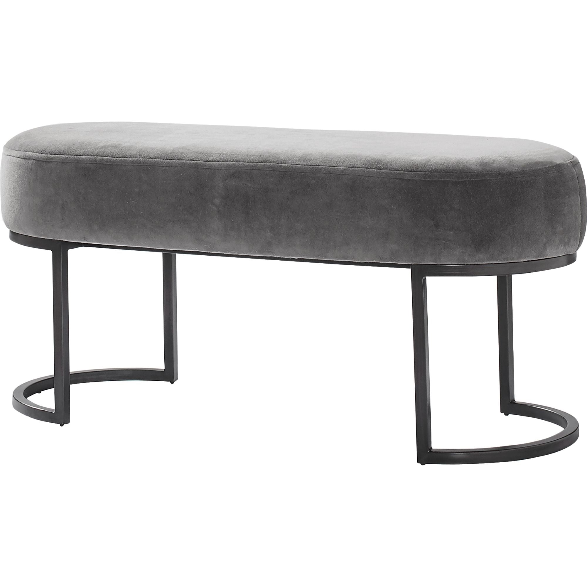 Signature Home Collection 40" Gray and Back Traditional Velvet Oval ...