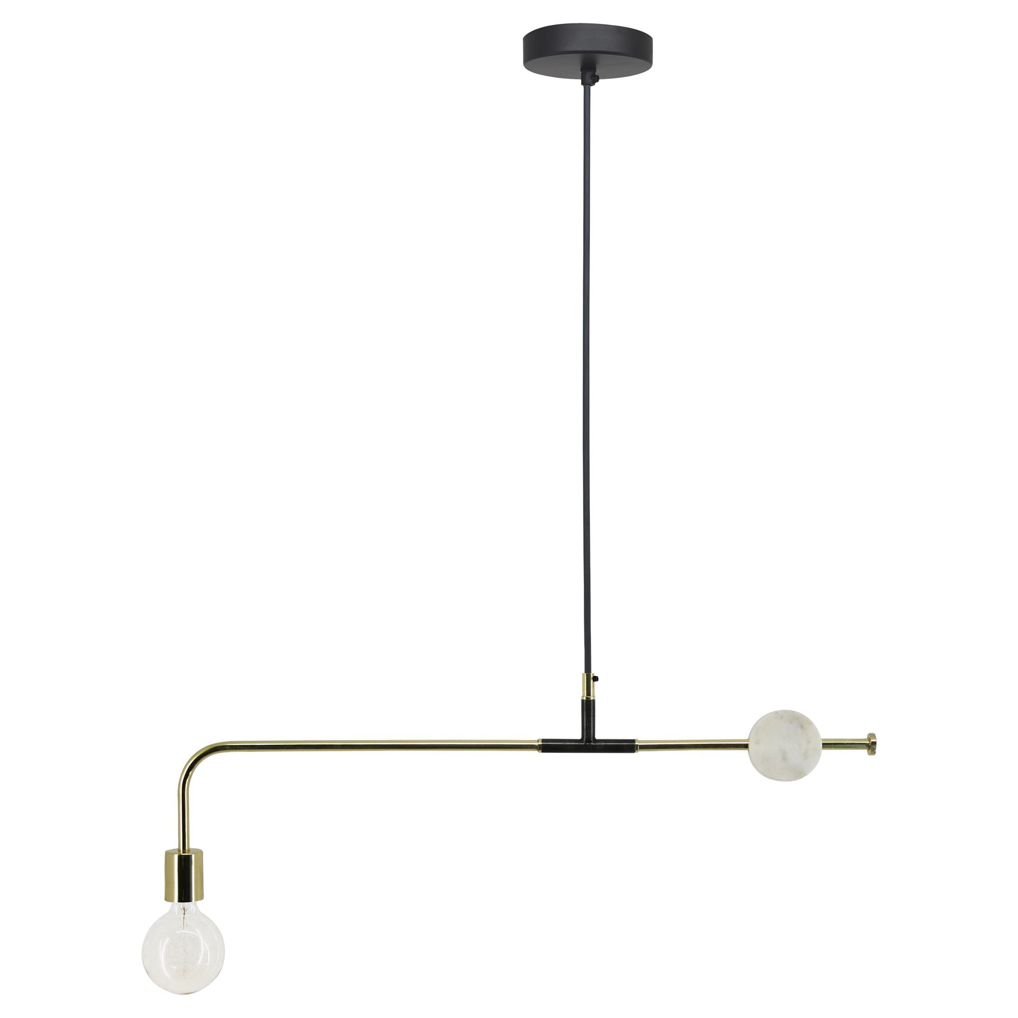Signature Home Collection 52" Black and Gold Asymmetric Ceiling Pendant ...