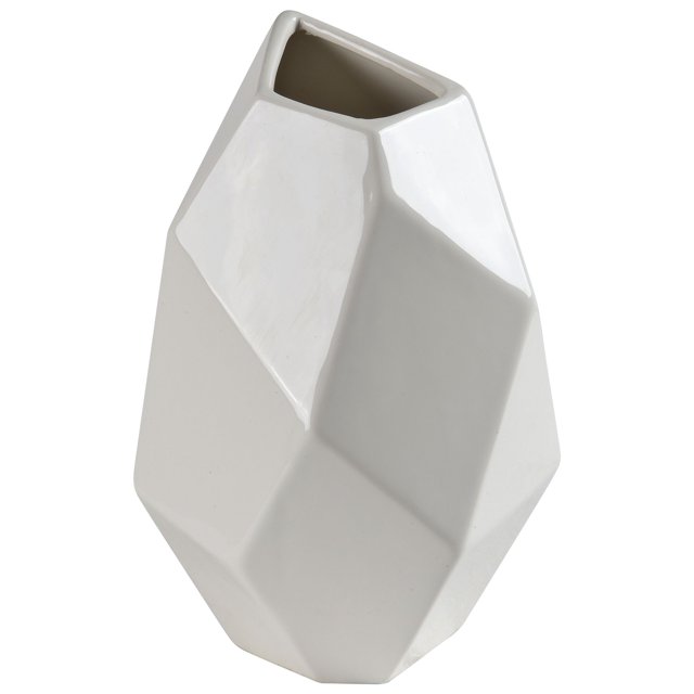 Signature Home Collection 9.75" White Scandinavian Geometric ...