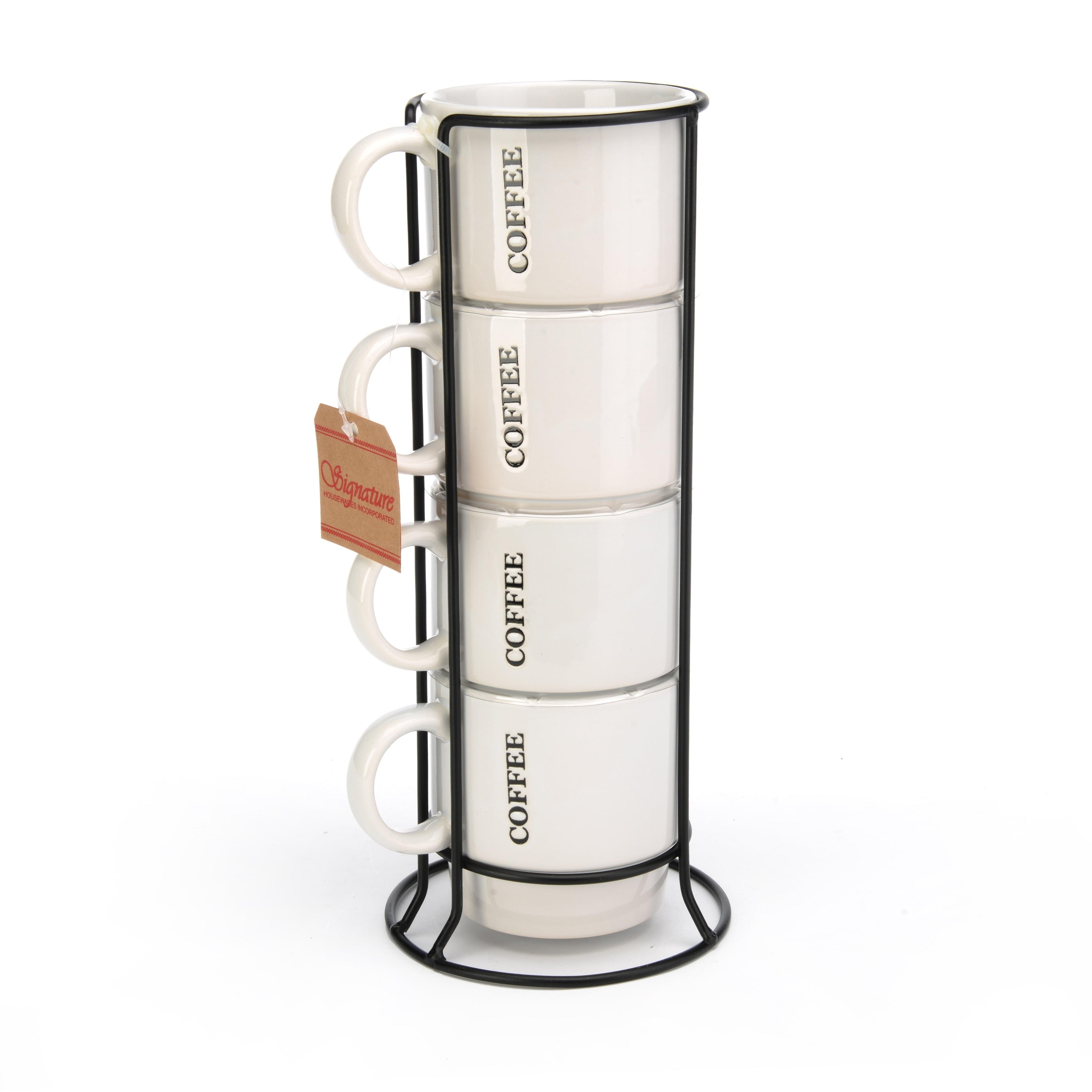 Signature Housewares Expressions Coffee Cup Set, Four Mugs in a ...