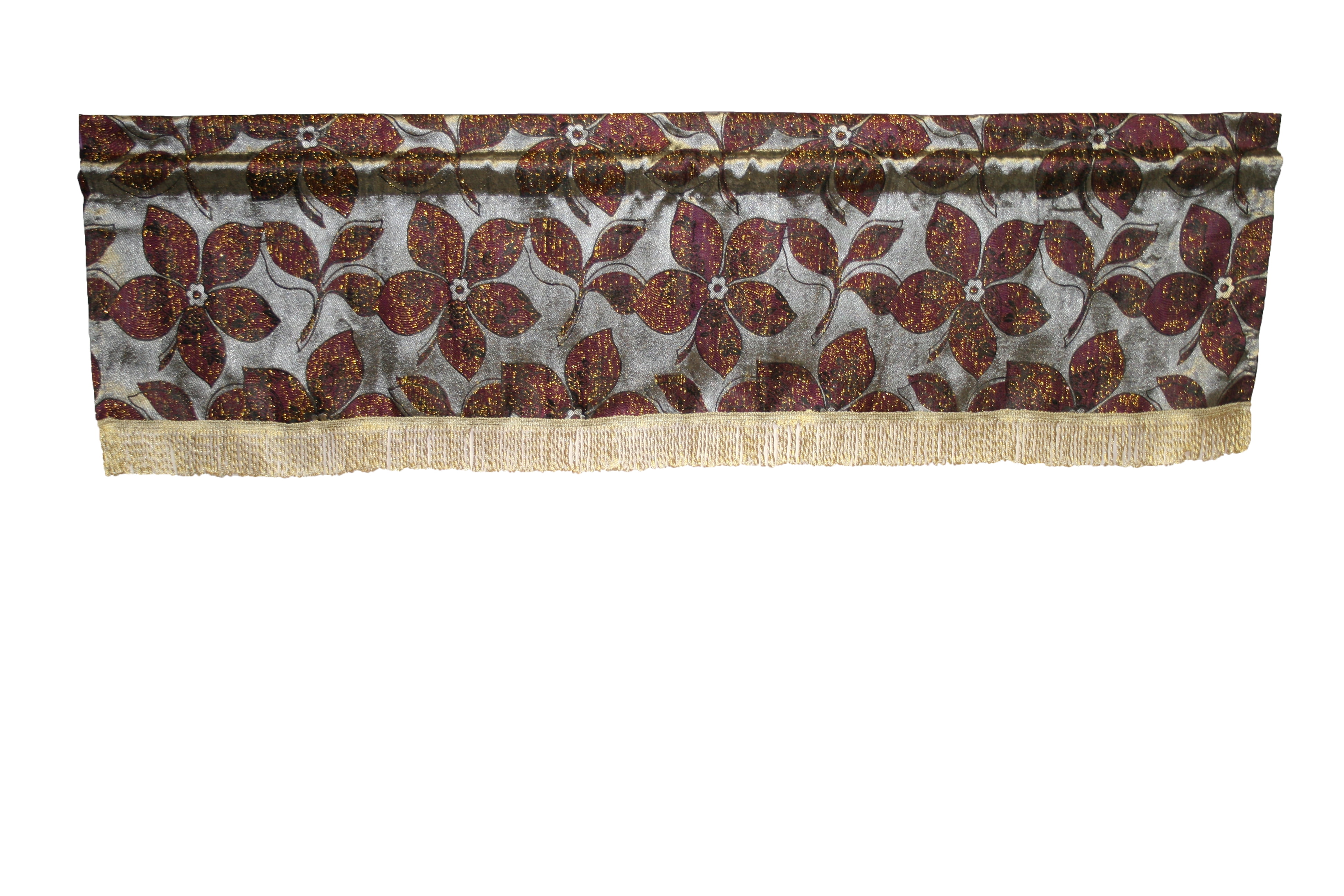 Signature Jacquard Lily Design 60" X 15" Window Valance - Brown ...
