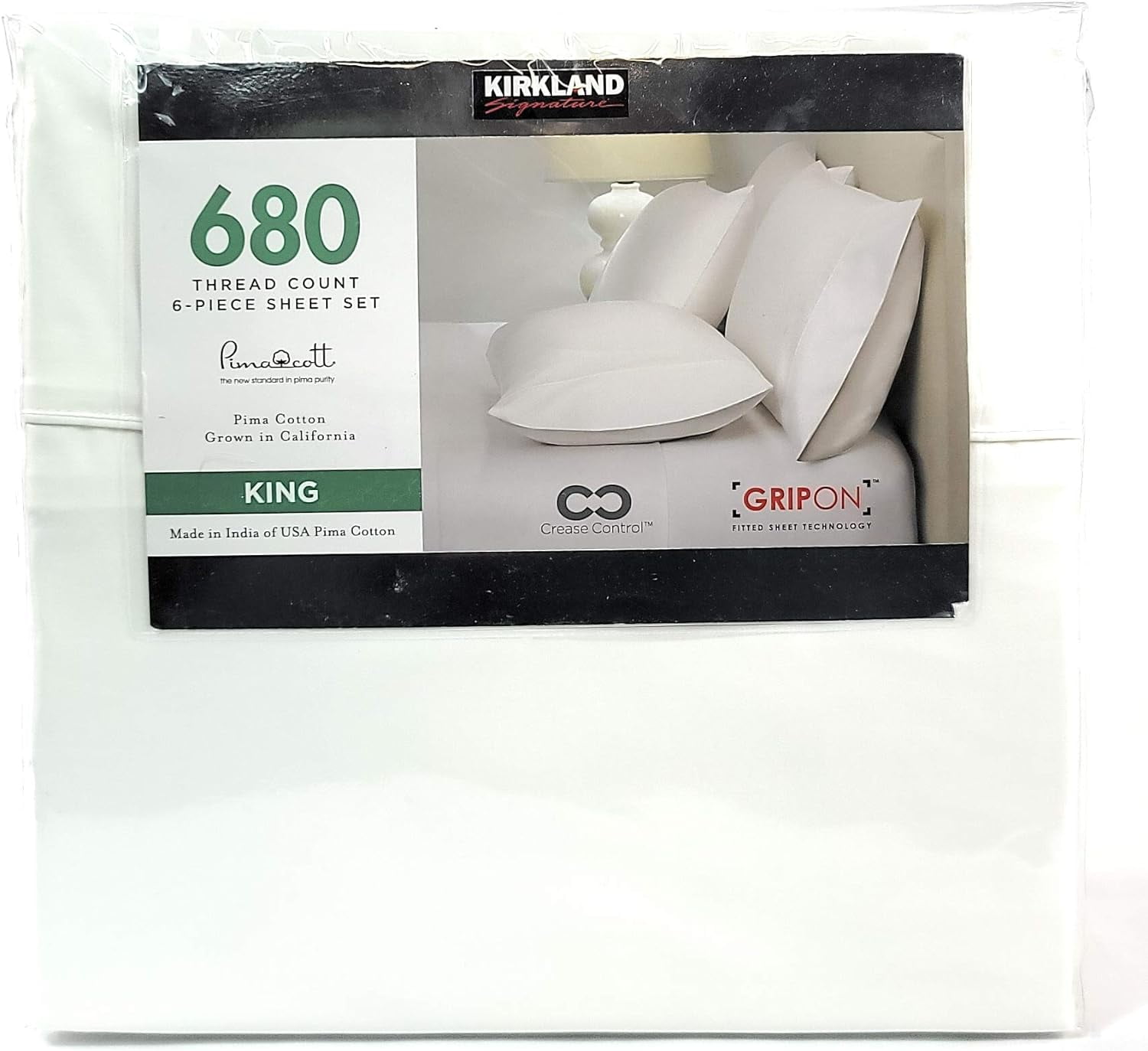 Signature King Bright White 680 Thread Count Sheet Set 6 Piece Deep ...