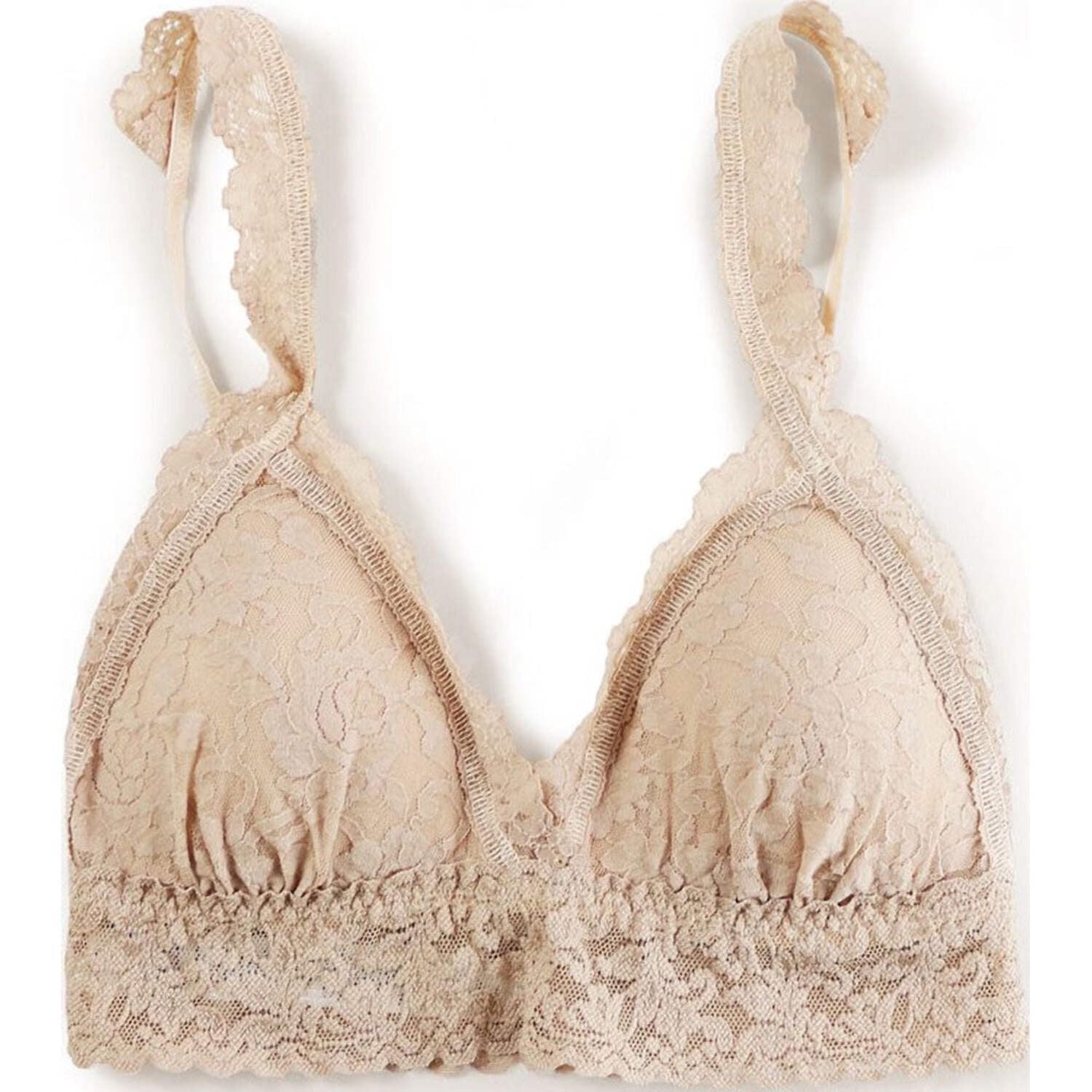 hanky panky Women's Signature Lace Padded Crossover Bralette, Chai, Tan ...