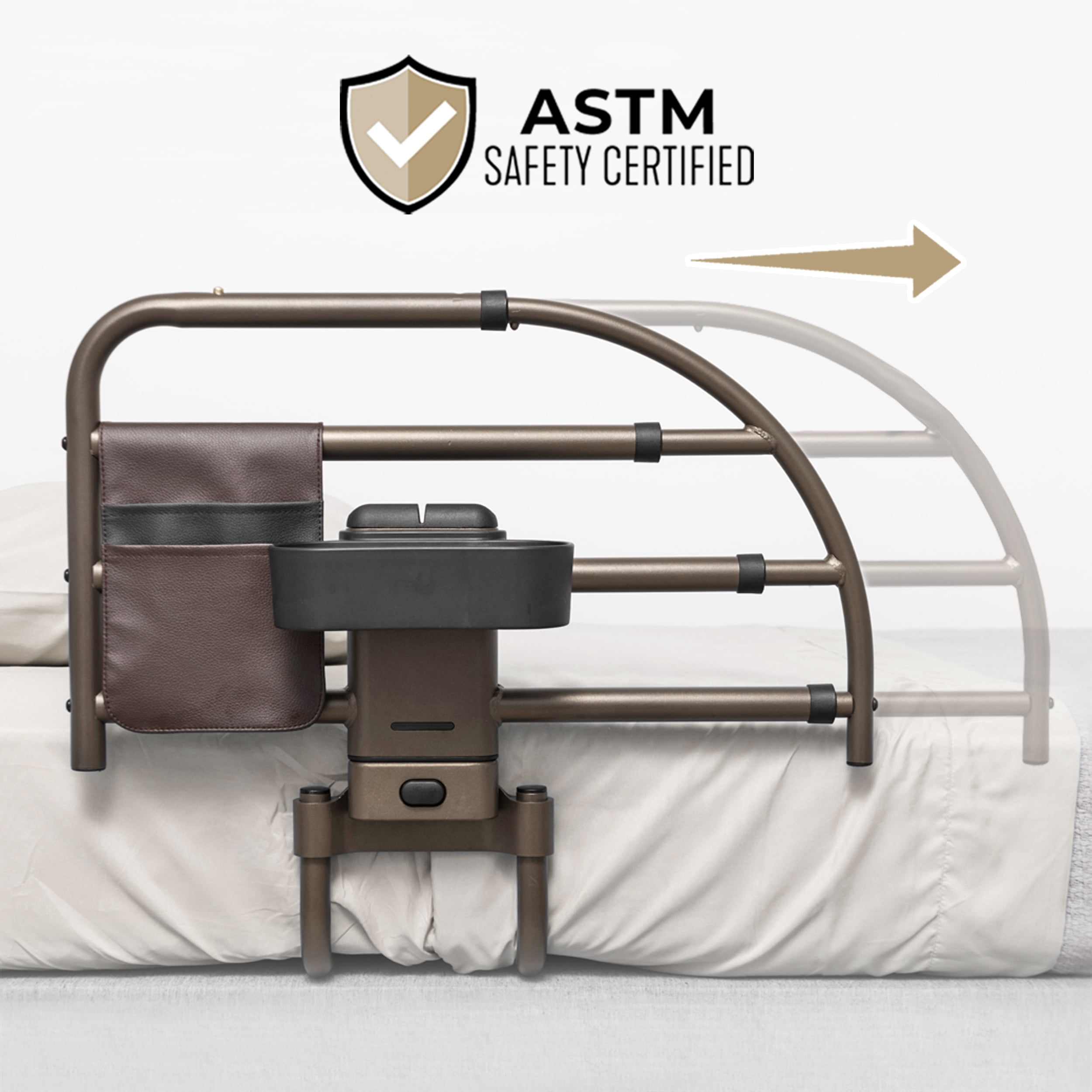 Signature Life Extendable Bed Rail for Elderly Adults, Adjustable ...