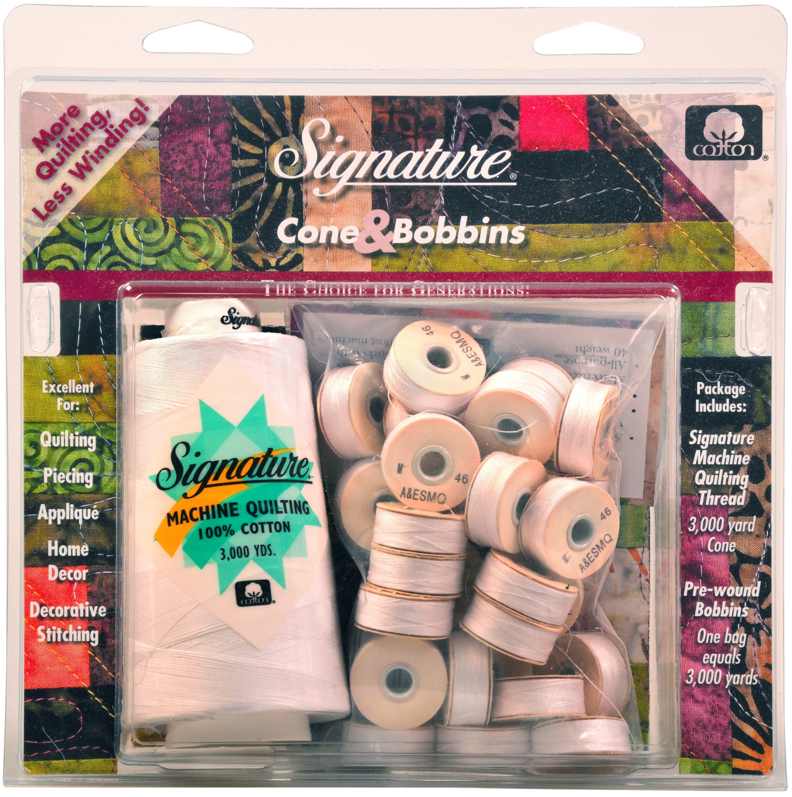 Signature Machine Quilting Cone & Bobbin Pack-White - Walmart.com