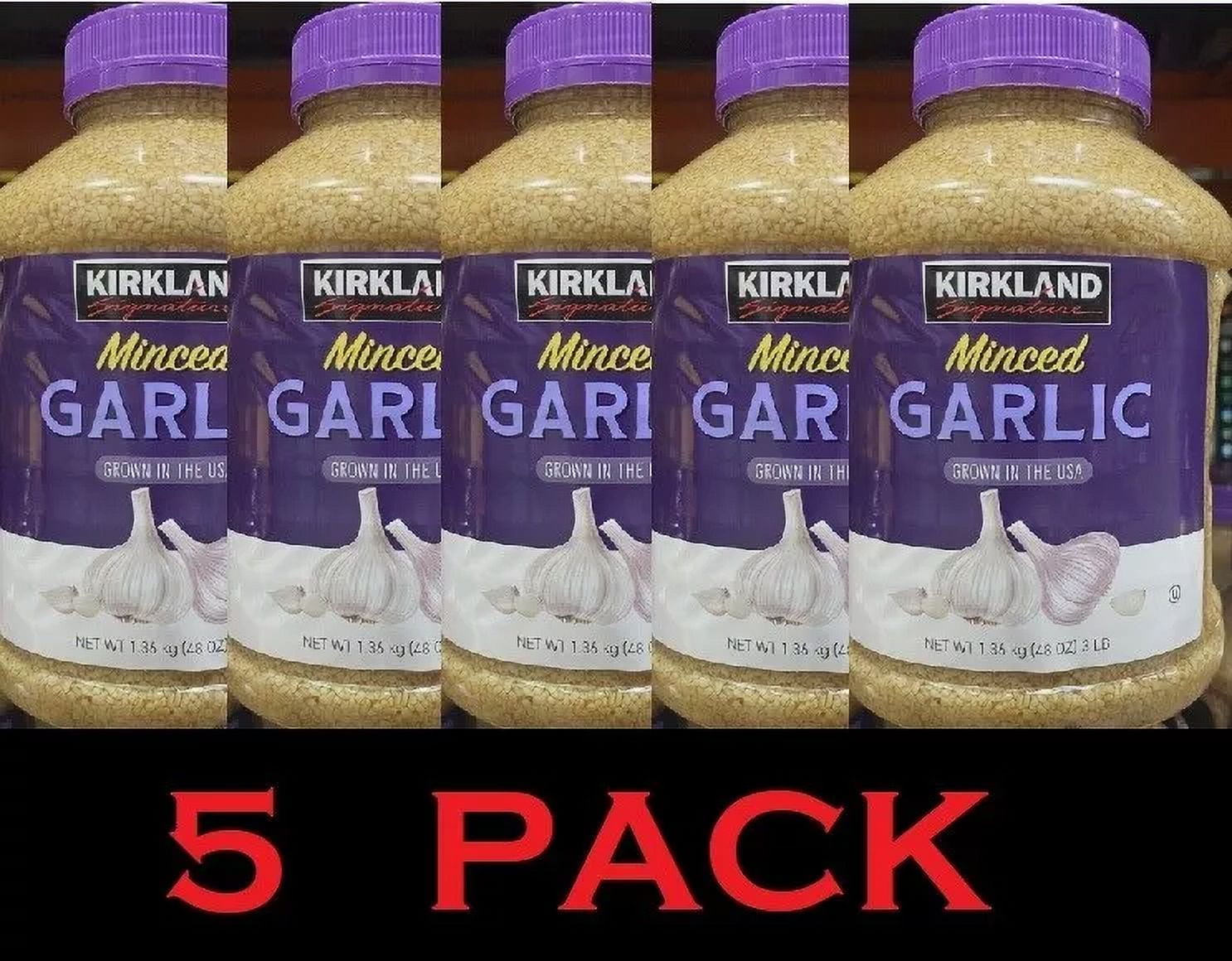 Signature Minced 100% California Garlic 48 Ounces Bottle - 5 PACK ...