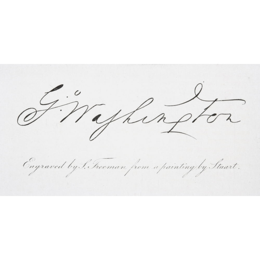 Signature Of George Washington 1732 To 1799 First President Of The ...
