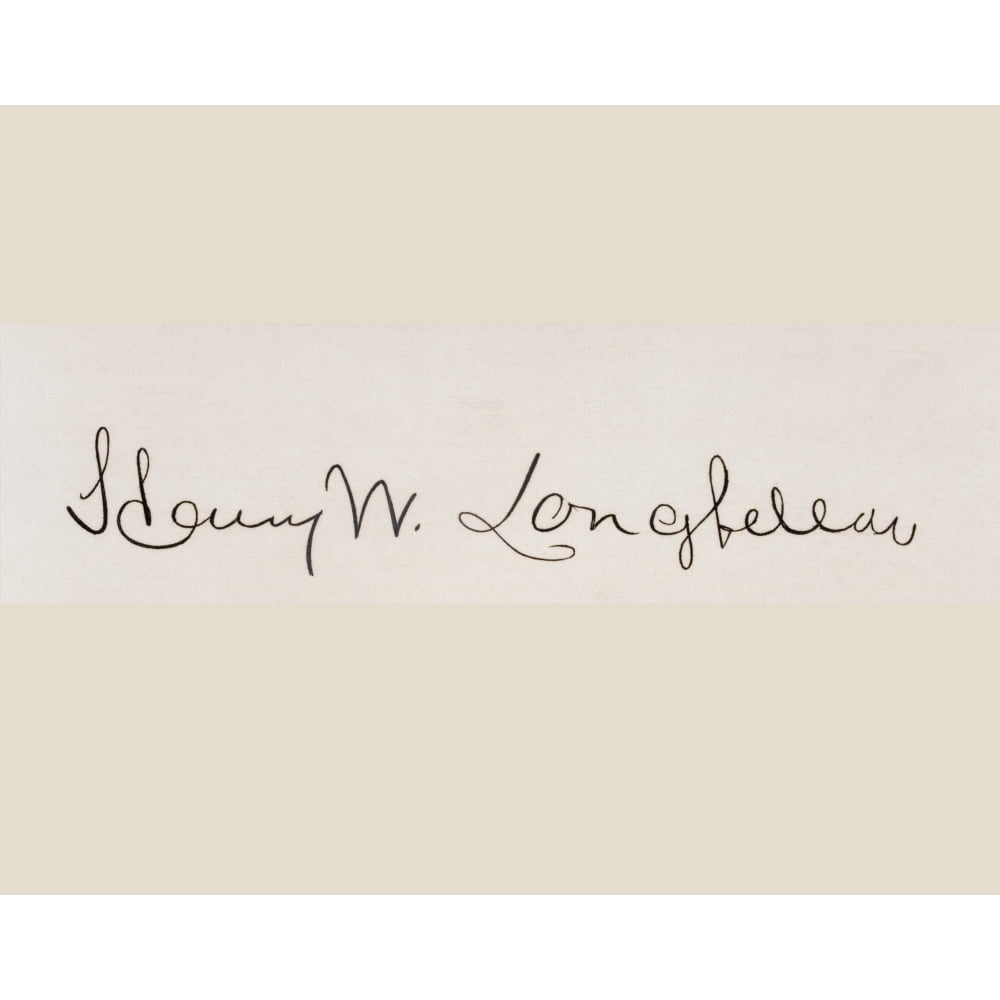 Signature Of Henry Wadsworth Longfellow 1807 To 1882 American Poet ...