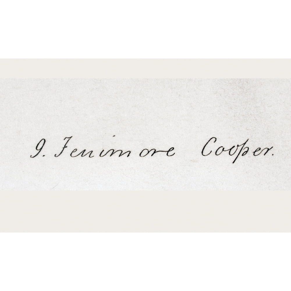 Signature Of James Fenimore Cooper 1789 To 1851. American Novelist Of ...