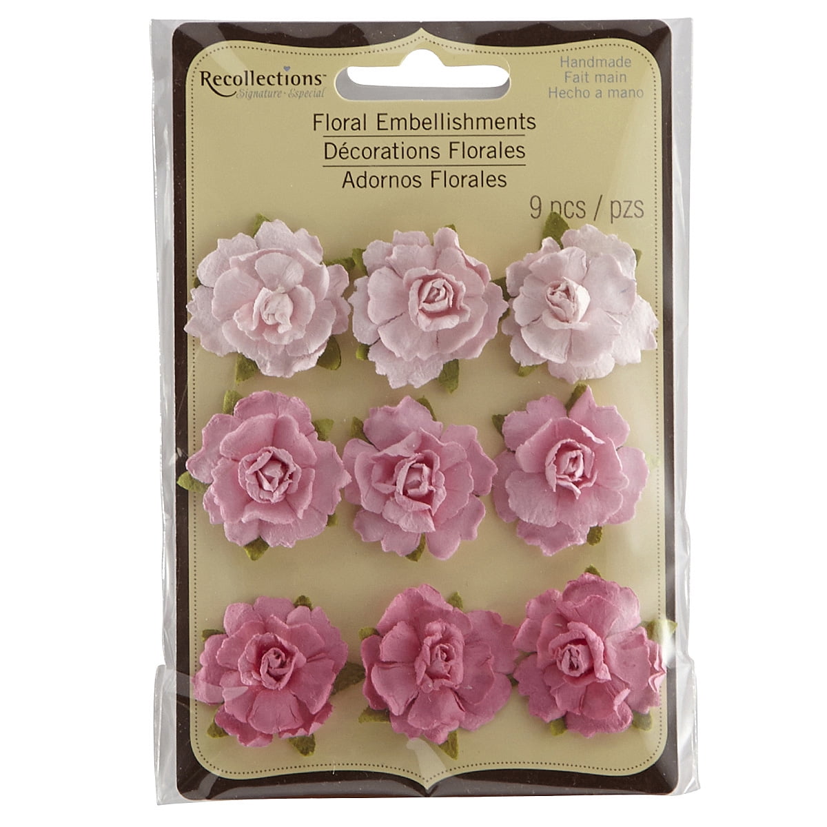 Signature Pink Flower Embellishments by Recollections - Handmade Floral ...