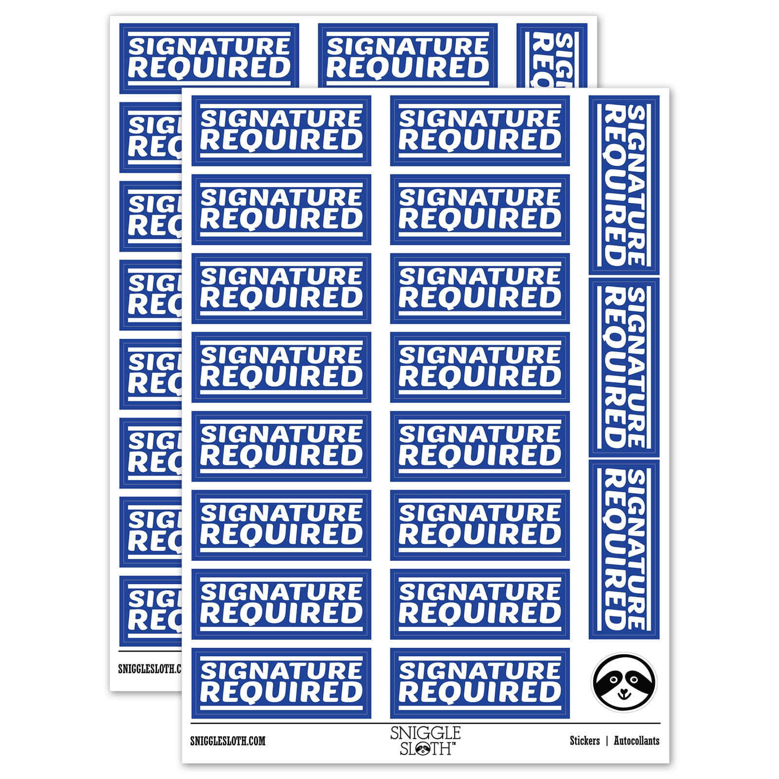 Signature Required Sticker Set - Dark Blue - Matte Finish - 2.00" Large ...