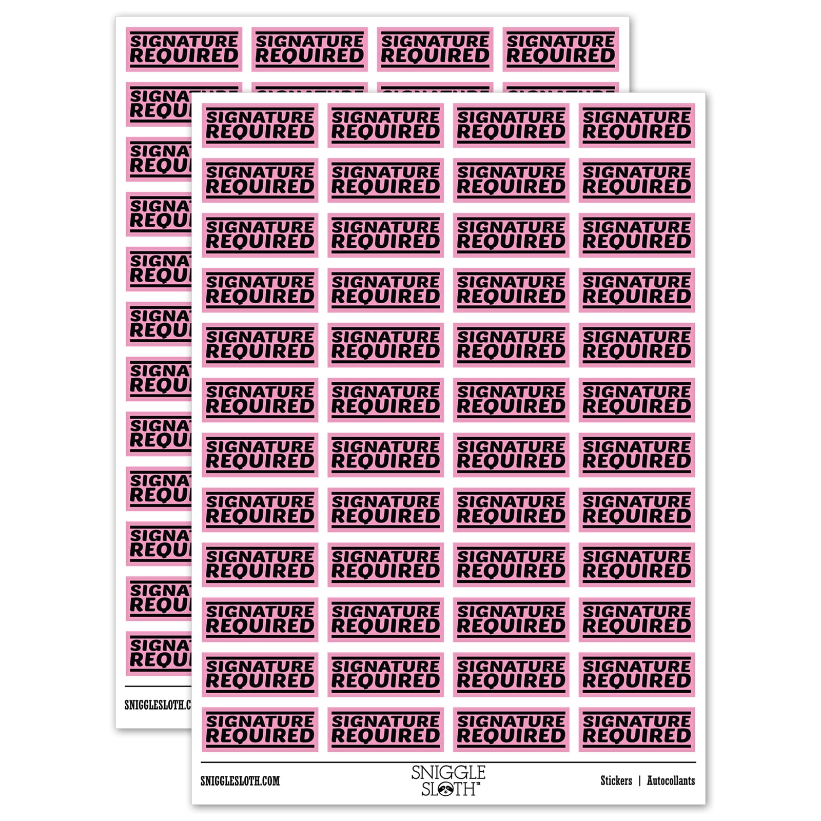 Signature Required Sticker Set - Light Pink - Gloss Finish - 1.25" Mini ...