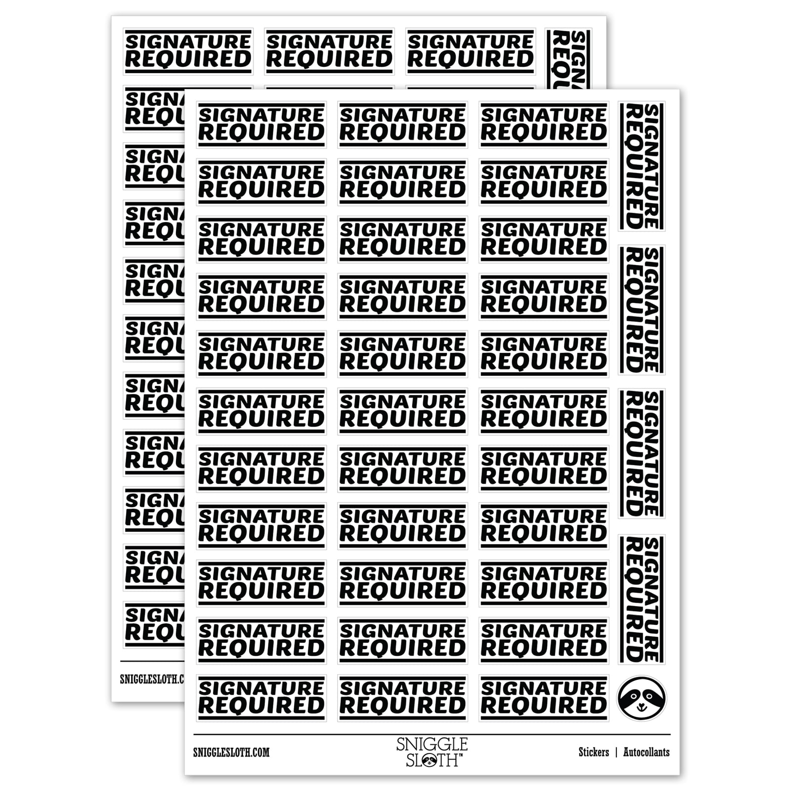 Signature Required Sticker Set - White - Gloss Finish - 1.5" Small ...