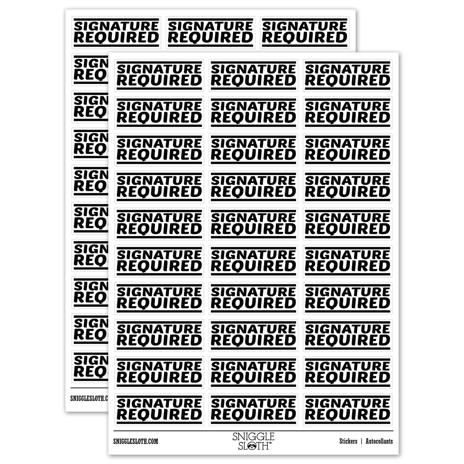 Signature Required Sticker Set - White - Matte Finish - 1.75" Medium ...