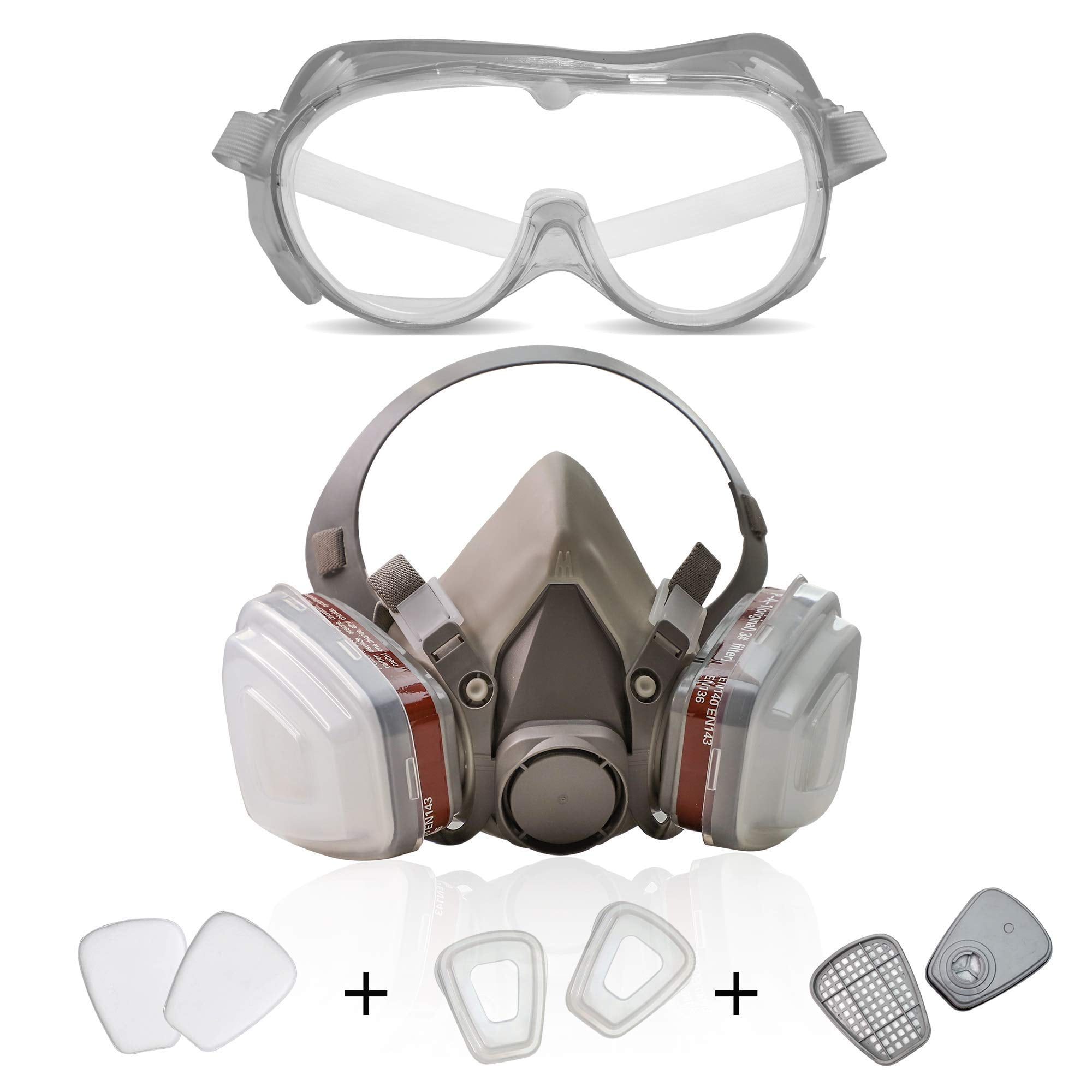 Signature® Reusable Half Face Respirator Bundle Anti-Fog Safety Goggles ...