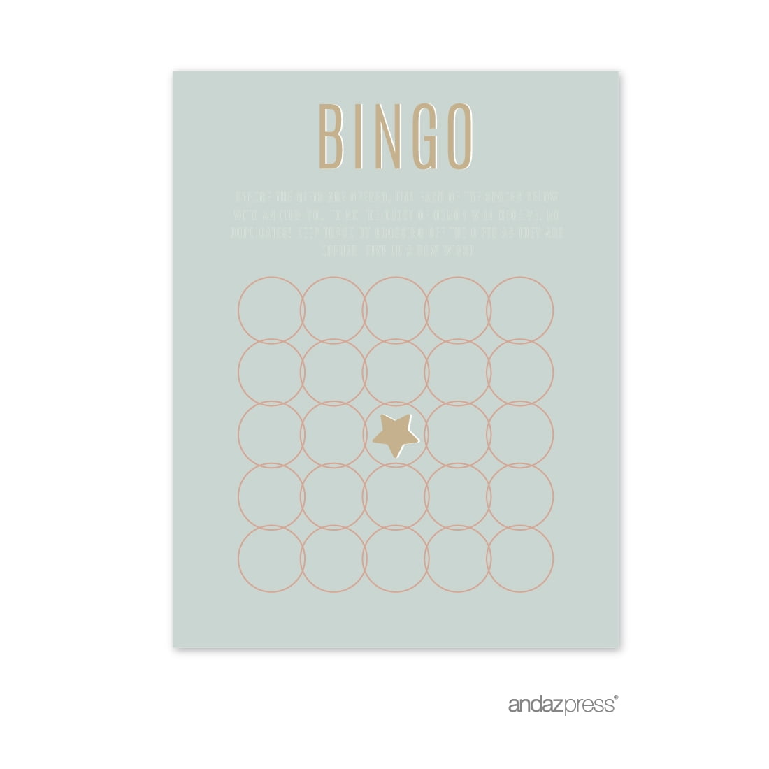 Signature Rustic Pastels Party, Bingo Game Activity Cards, 20-Pack ...