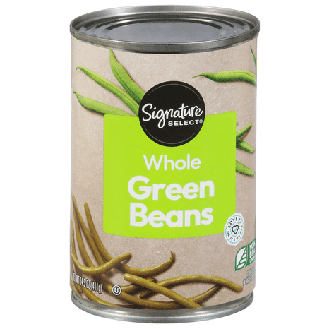 Signature S Whole Green Beans Canned Fat-Free Vegetarian 14.5-Ounce ...
