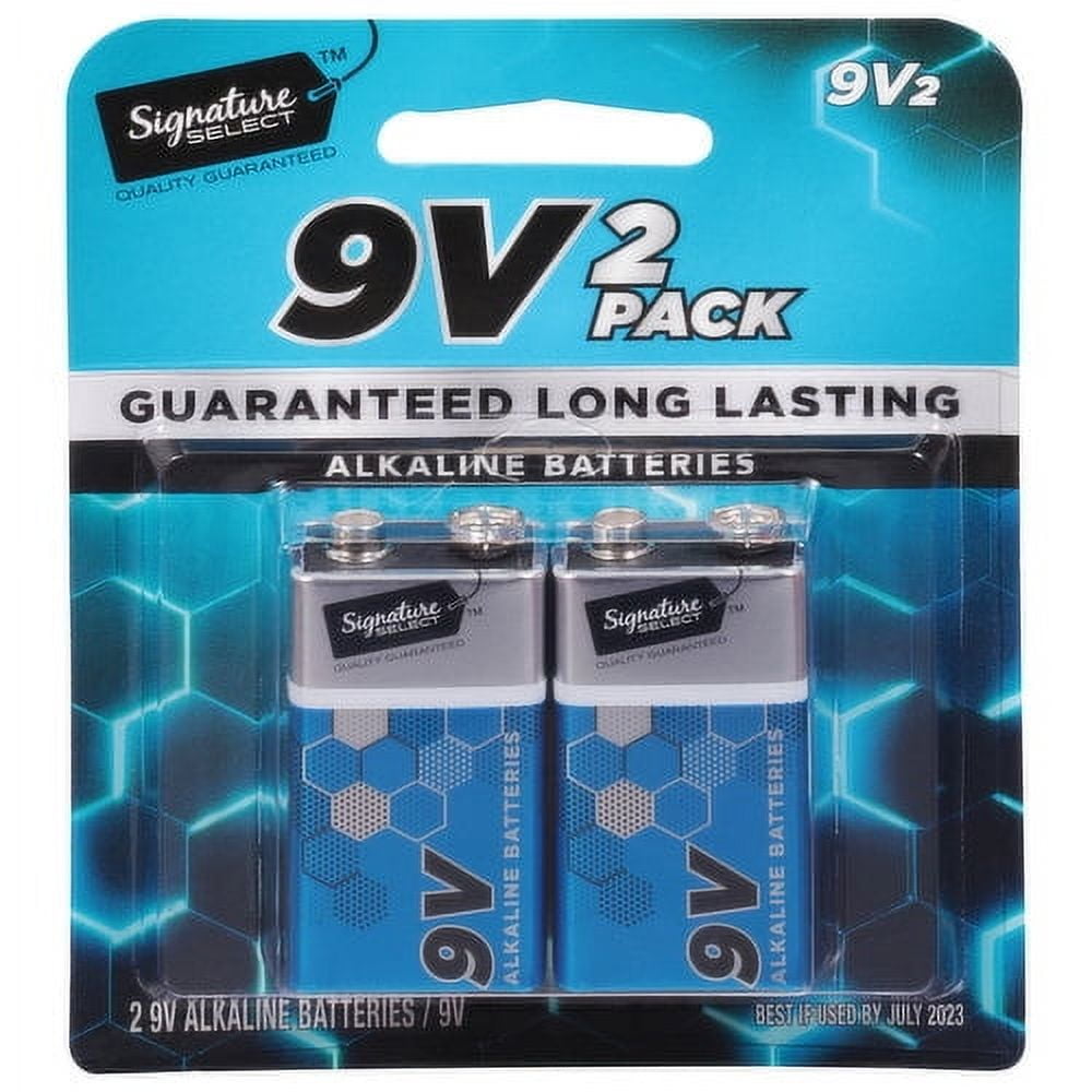 2 Pack - Signature SELECT Batteries Alkaline 9V 2 each Package May Vary ...