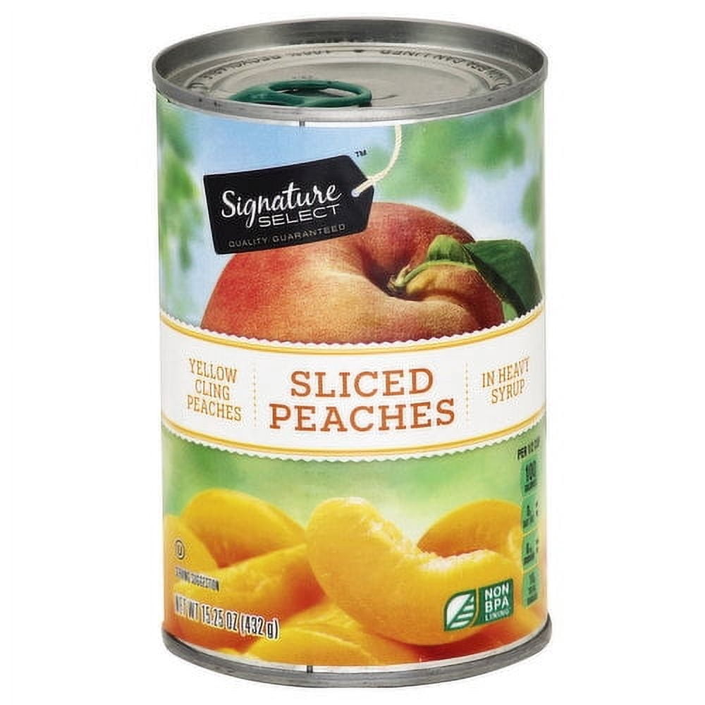 Signature SELECT Peaches Sliced In Heavy Syrup Can 15.25 oz - Walmart.com