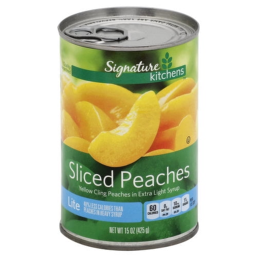 Signature SELECT Peaches Yellow Cling In Extra Light Syrup Sliced 15 oz ...