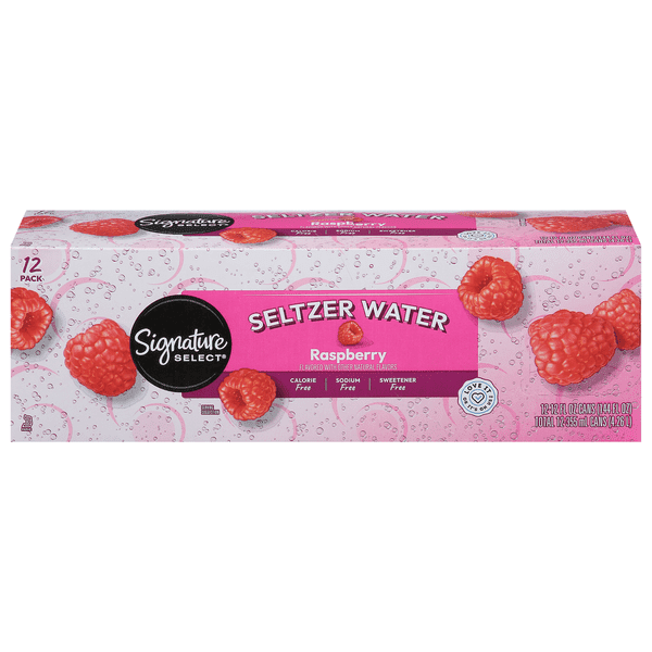 Signature SELECT Raspberry Seltzer Water - 12 Pack (12 fl oz Cans ...