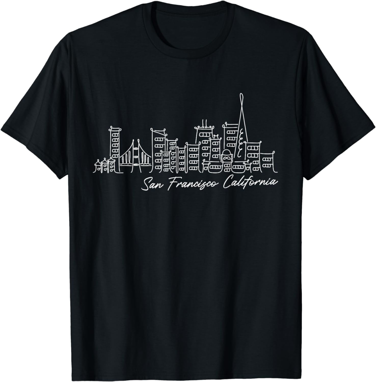 Signature San Francisco City Skyline - California Souvenir T-Shirt ...