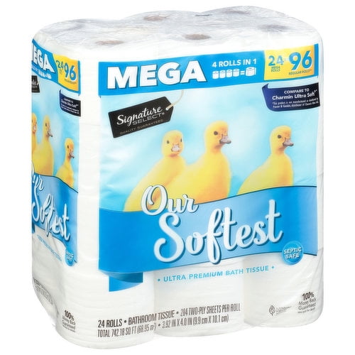 Signature Select Ultra Bath Tissue Soft 24 Mega Rolls 689.9 ft Package ...