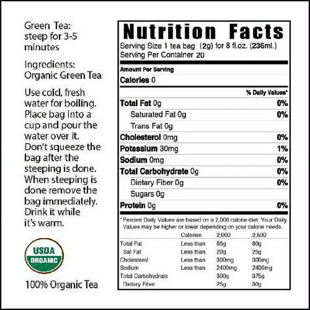 Signature Tea Co. Organic Antioxidant Green Tea, 20 count, 1.4 oz ...